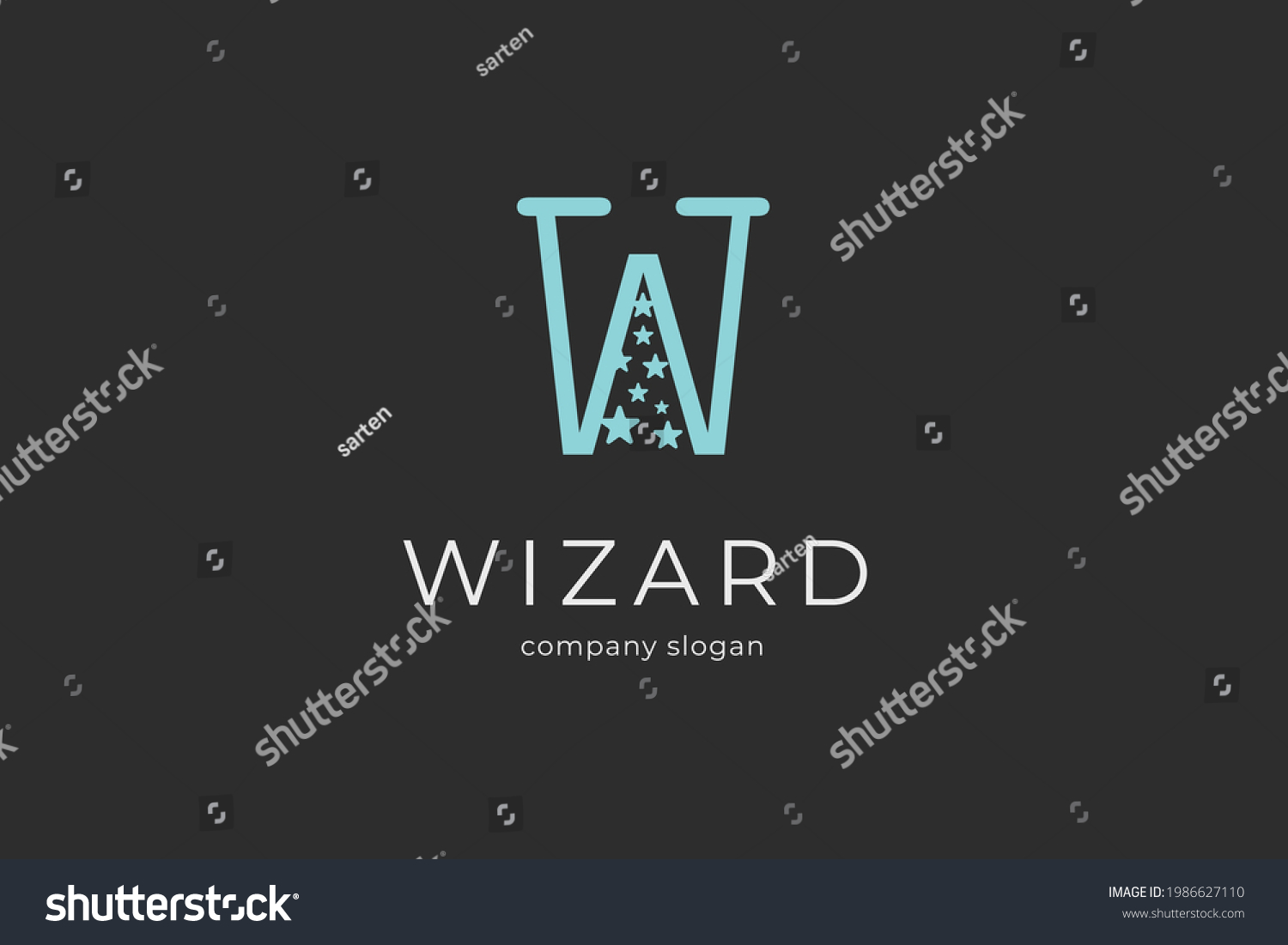 Letter W Wizard Hat Logo Stock Vector (Royalty Free) 1986627110 ...