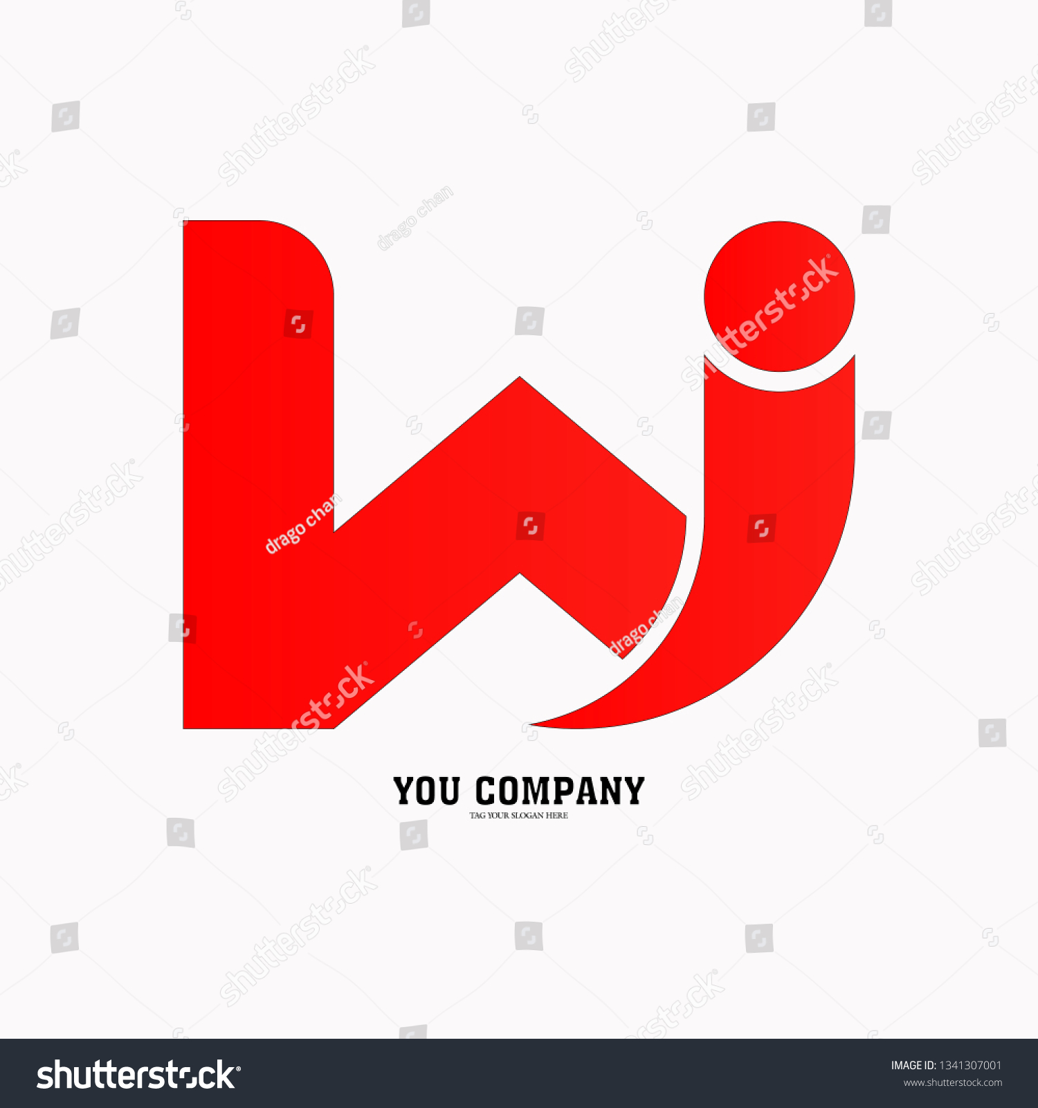 Letter Wj Logo Vector Stock Vector (Royalty Free) 1341307001