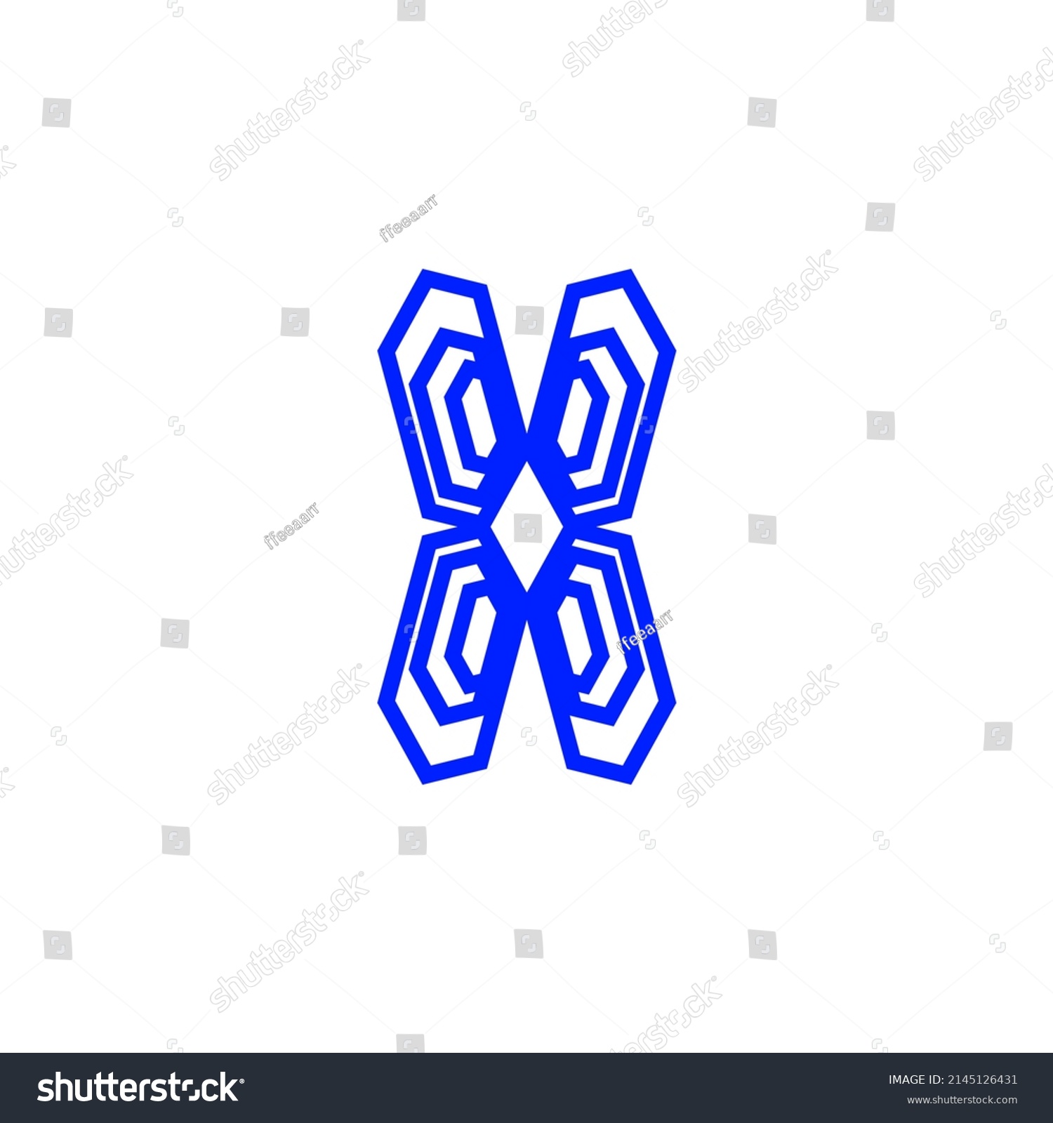 Letter X Blue Dynamic Logo Stock Vector (Royalty Free) 2145126431 ...