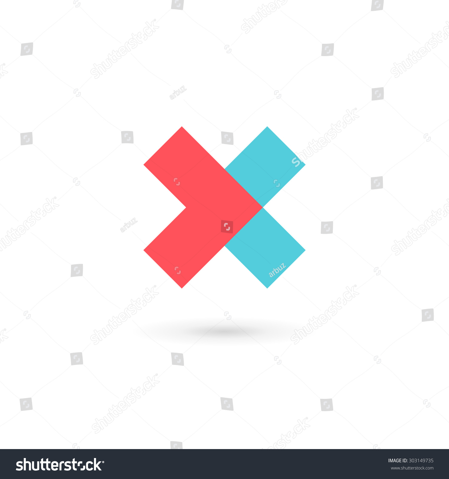 Letter X Cross Logo Icon Design Stock Vector (Royalty Free) 303149735 ...