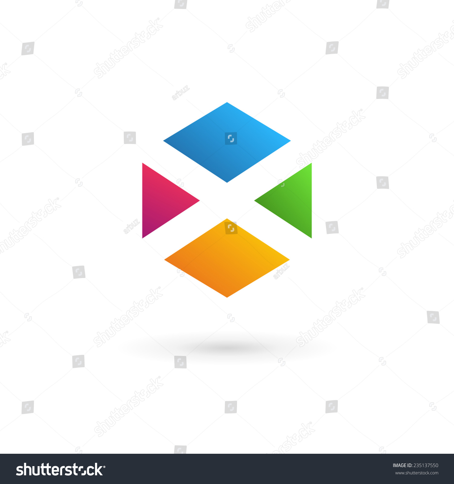 Letter X Cube Logo Icon Design Stock Vector (Royalty Free) 235137550