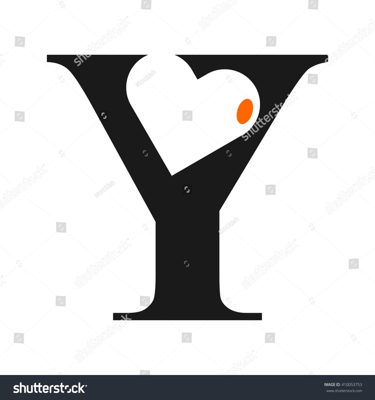 Letter Y Heart Logo Vector Stock Vector (Royalty Free) 410053753
