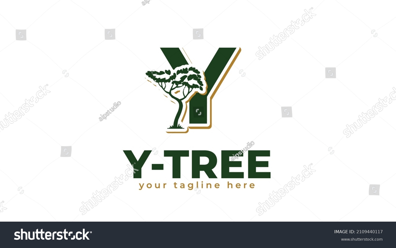 Letter Y Tree Logo Design Vector Stock Vector (Royalty Free) 2109440117