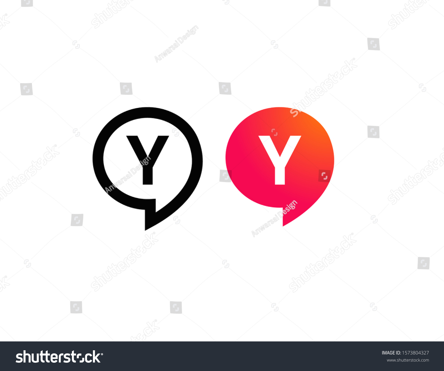 Letter Y Chat Talk Logo Design Stock Vector (Royalty Free) 1573804327 ...