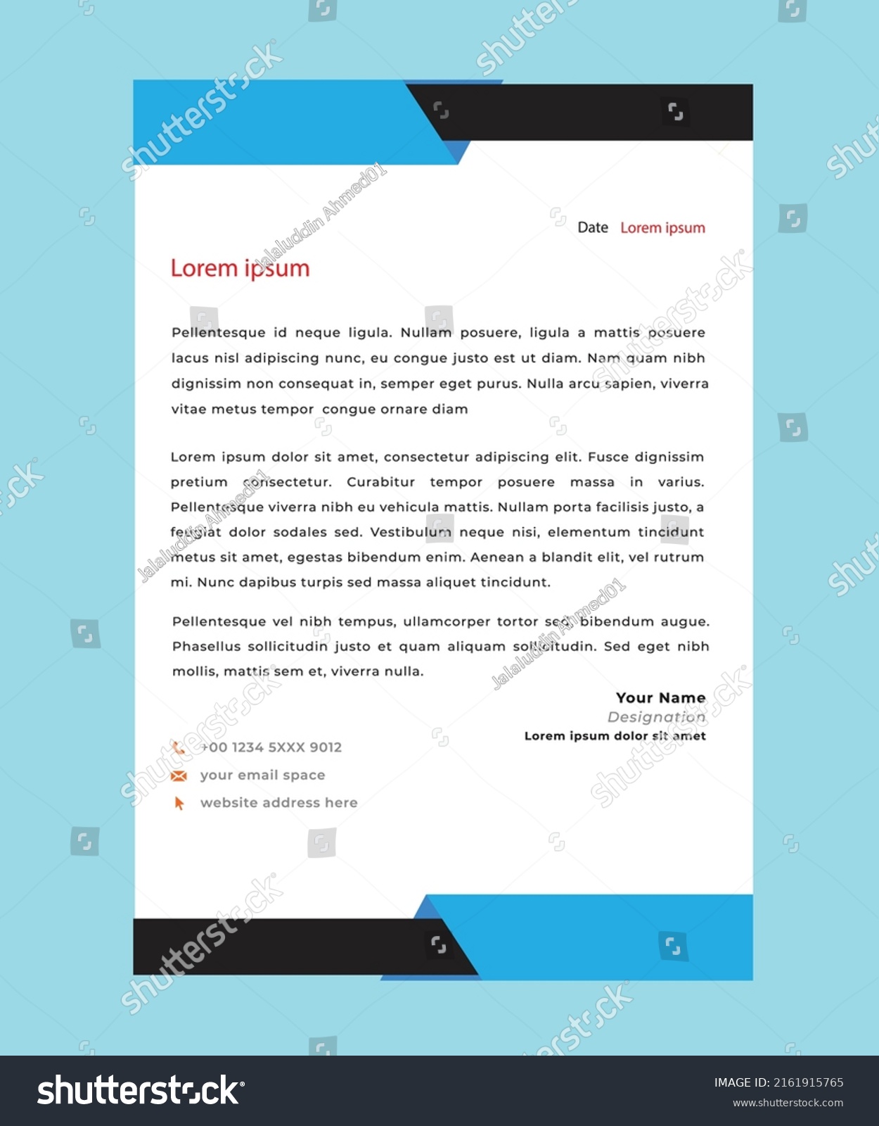 Letterhead Concept Flyer Contact Vector Stock Vector (Royalty Free ...