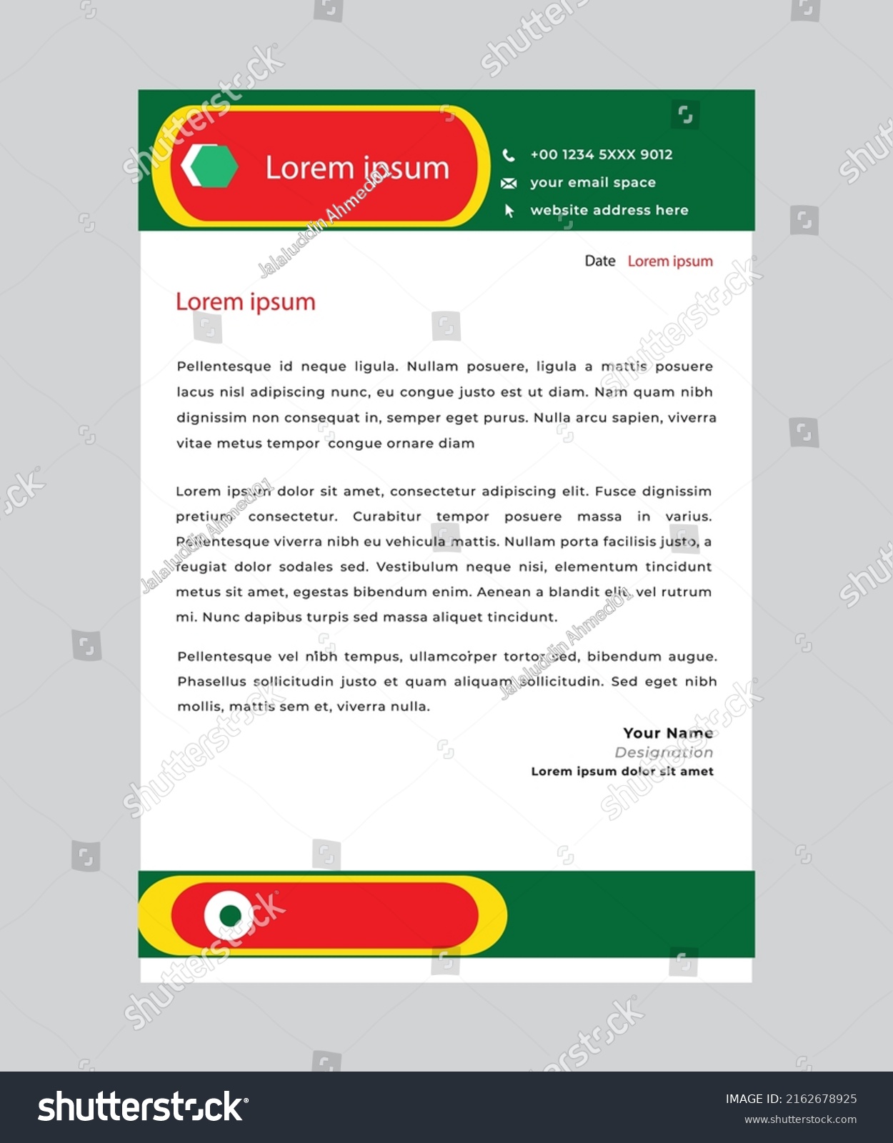 Letterhead Concept Flyer Contact Vector Stock Vector (Royalty Free ...