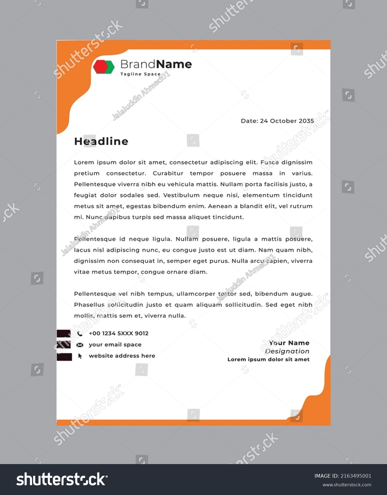Letterhead Concept Flyer Contact Vector Stock Vector (Royalty Free ...