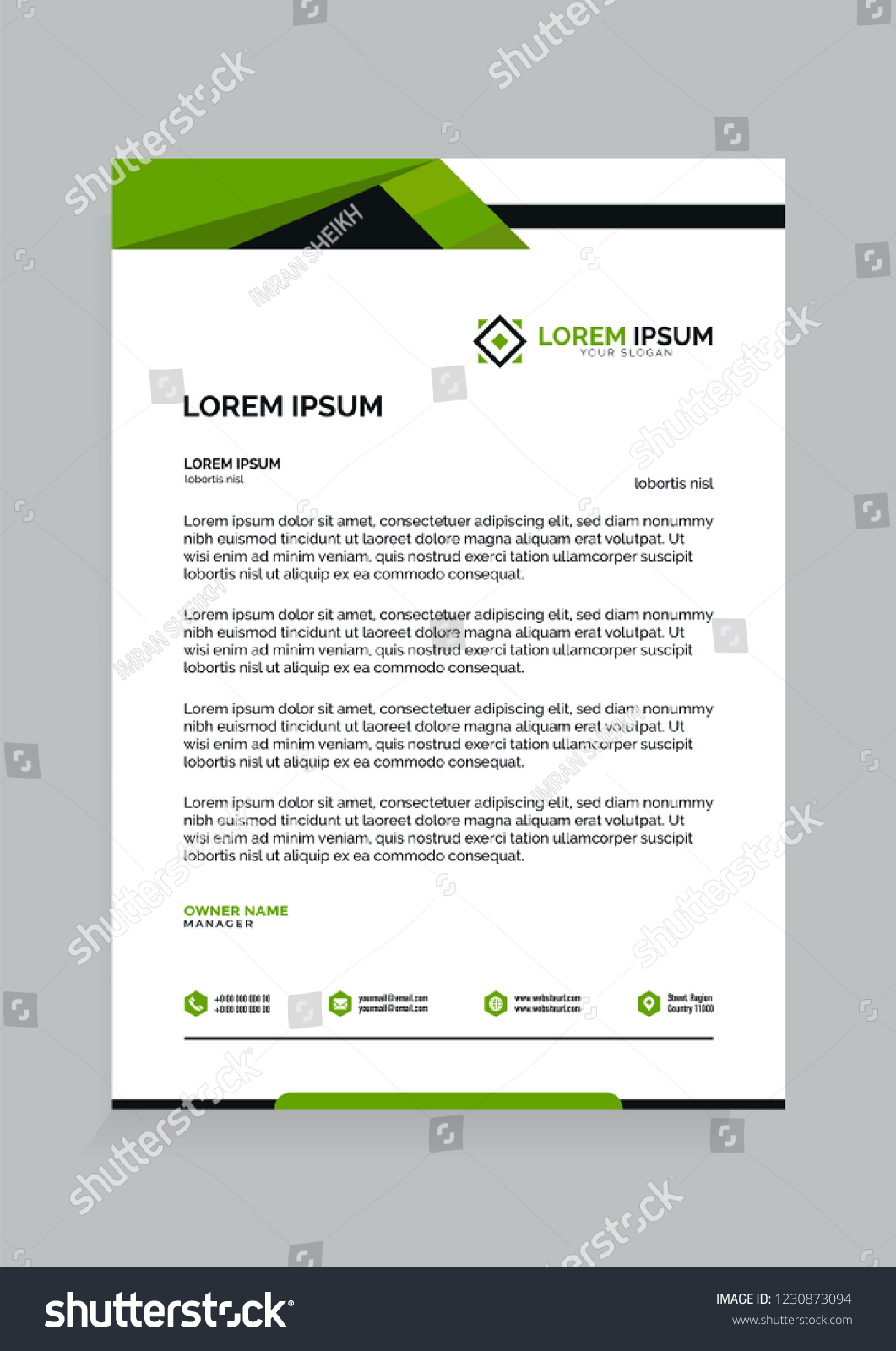 Letterhead Design Vector Illustration Stock Vector (Royalty Free ...