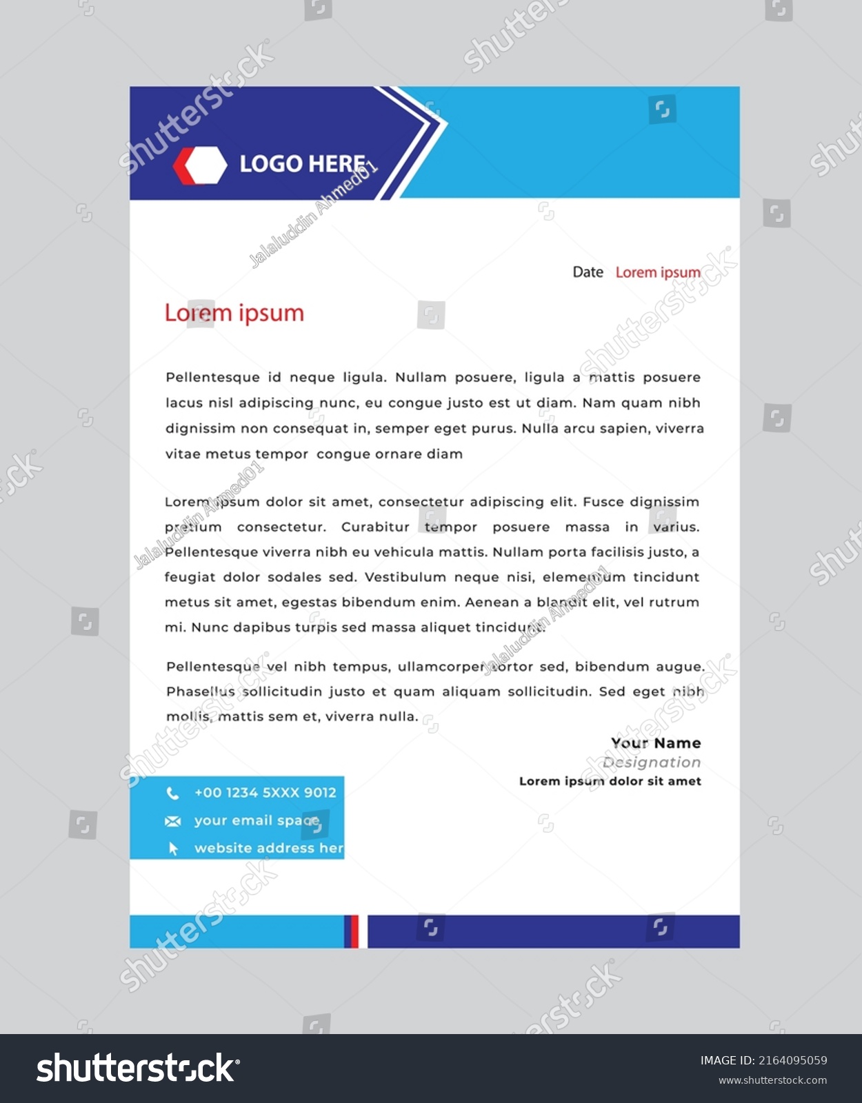 Letterhead Flyer Contact Concept Creative Stock Vector (Royalty Free ...
