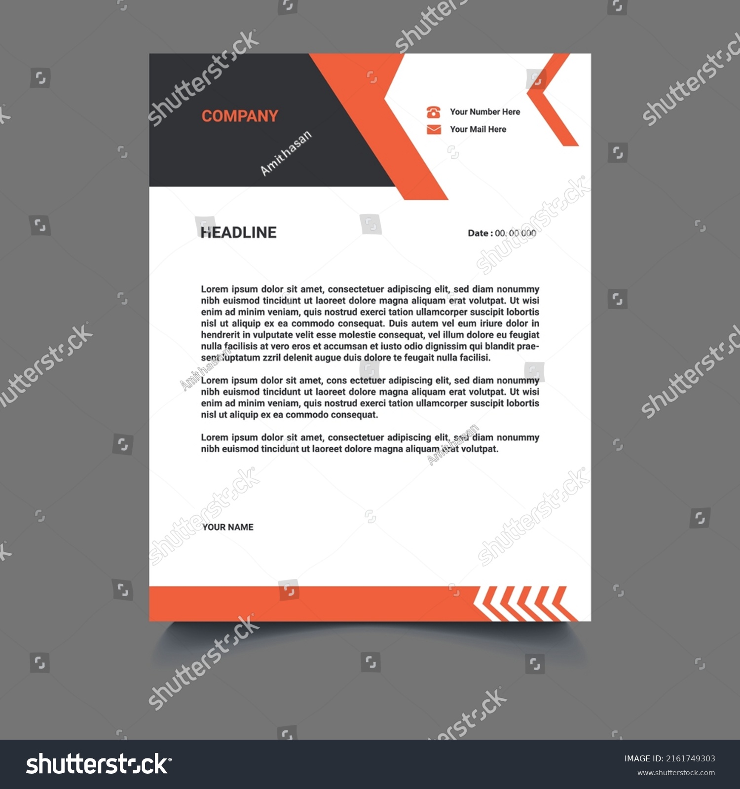 Letterhead Template Design Ads Design Stock Vector (Royalty Free ...