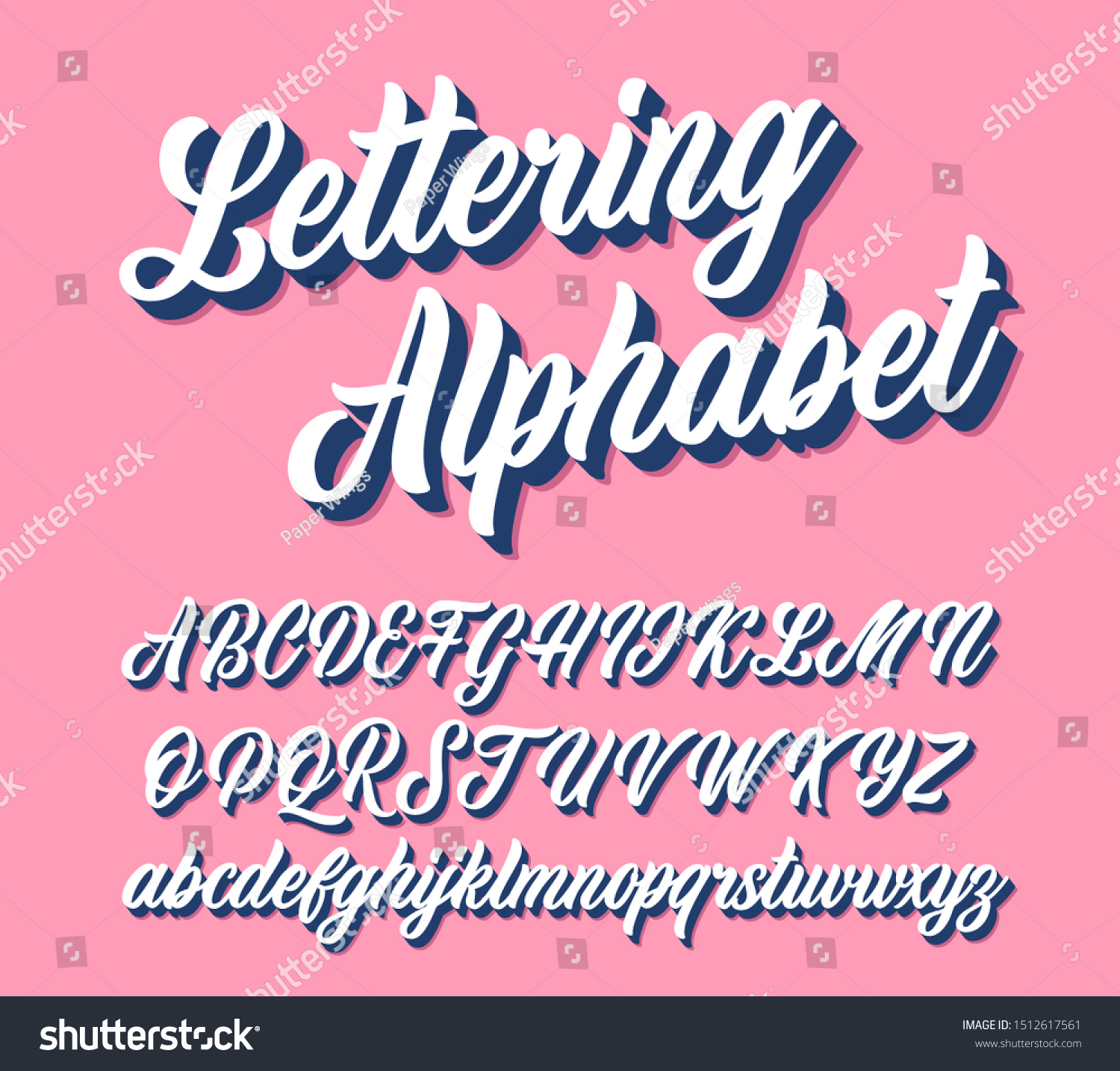 Lettering Alphabet Script Vector Font Stock Vector (Royalty Free ...