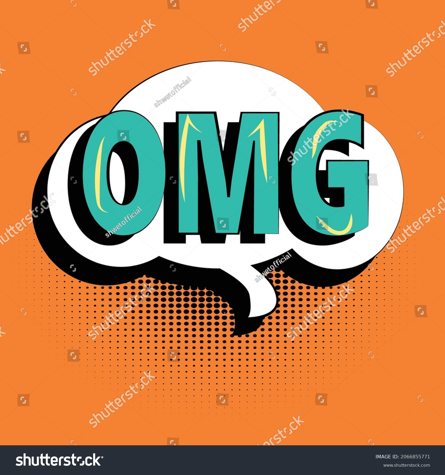 Lettering Omg Comic Vector Illustrationcomic Speech Stock Vector ...