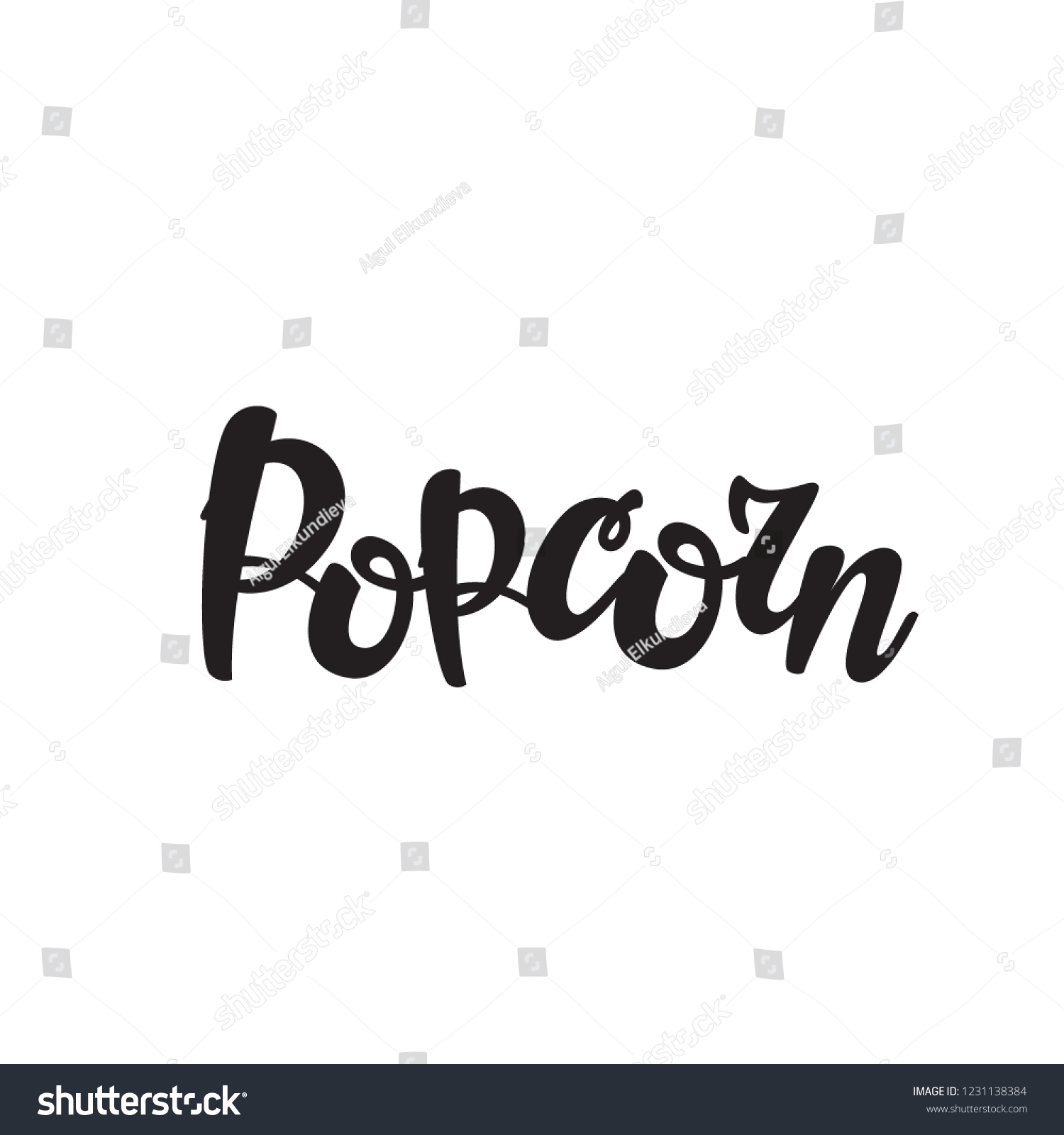 Lettering Popcorn Vector Illustration Stock Vector (Royalty Free ...