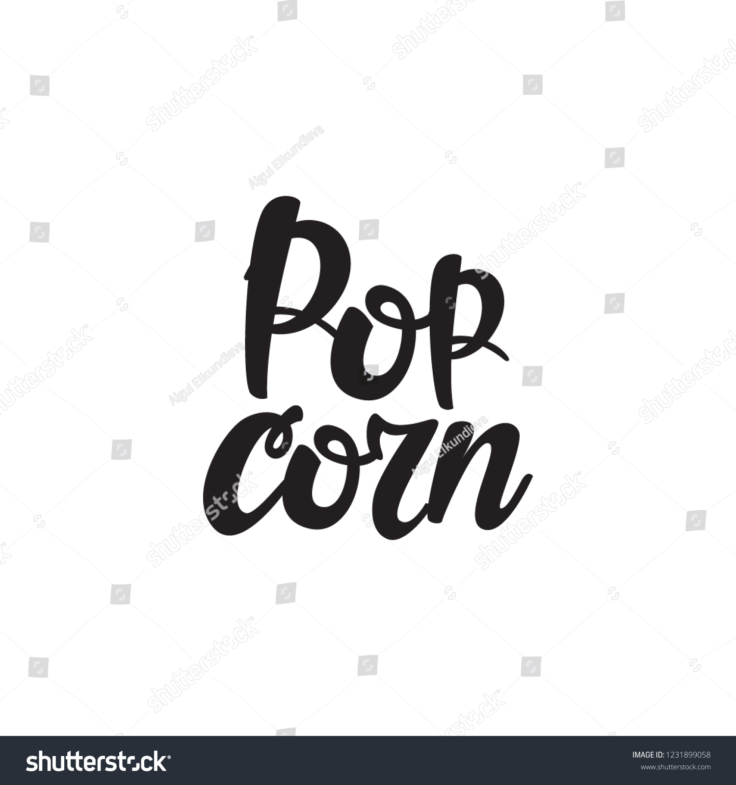 Lettering Popcorn Vector Illustration Stock Vector (Royalty Free ...