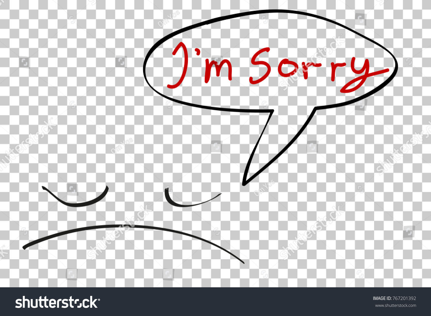 Lettering Sorry Transparent Effect Background Stock Vector (Royalty ...