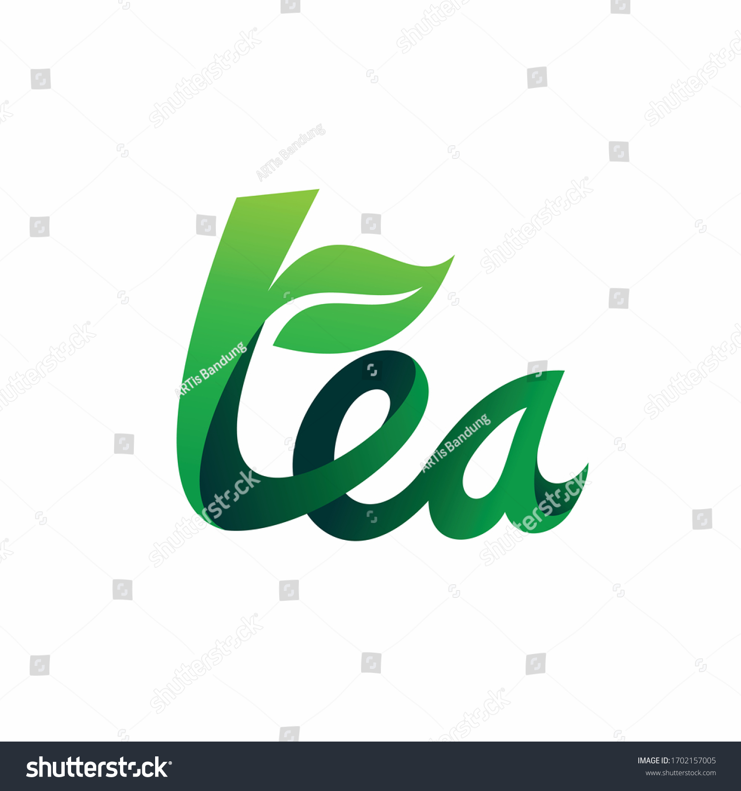 Lettering Tea Logo Tea Vector Logo Stock Vector (Royalty Free) 1702157005