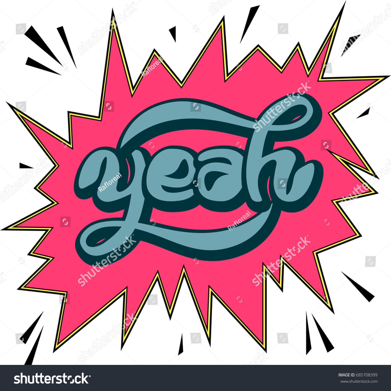 Lettering Yeah Book Comics Stock Vector (Royalty Free) 685708399 ...