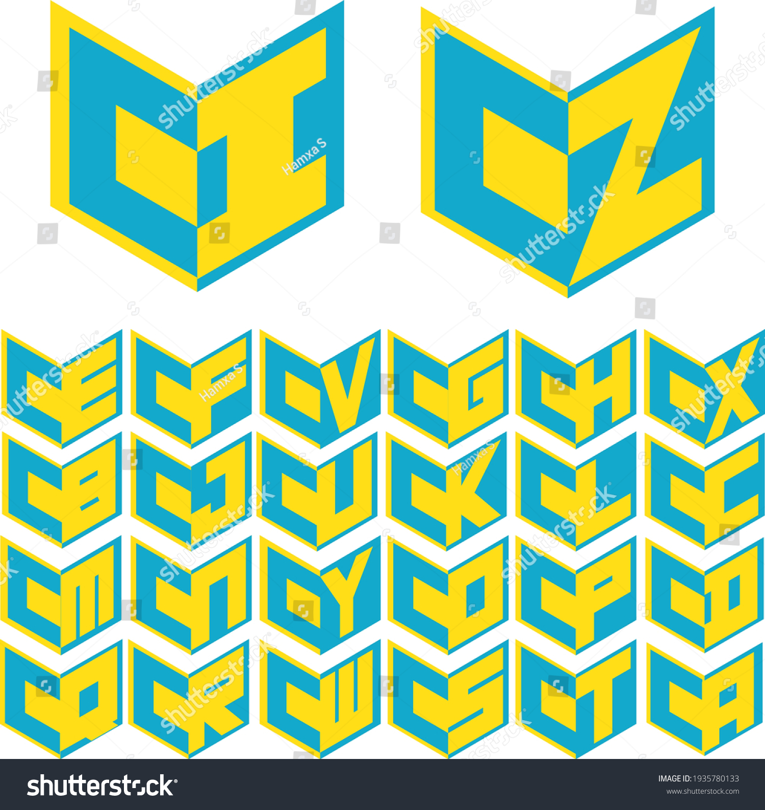 Lettermark Alphabetic Logos Set Monogram Editable Stock Vector (Royalty ...