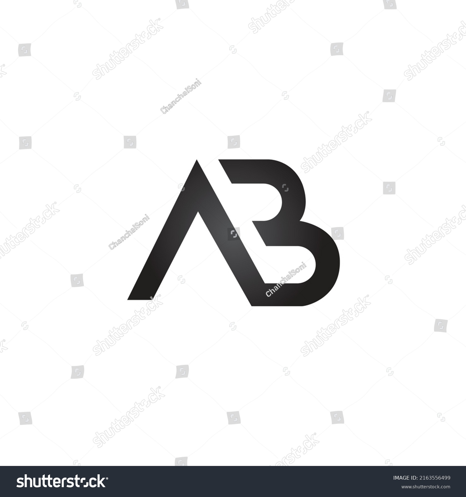 Letters Ab Abstract Logo Design Stock Vector (Royalty Free) 2163556499 ...