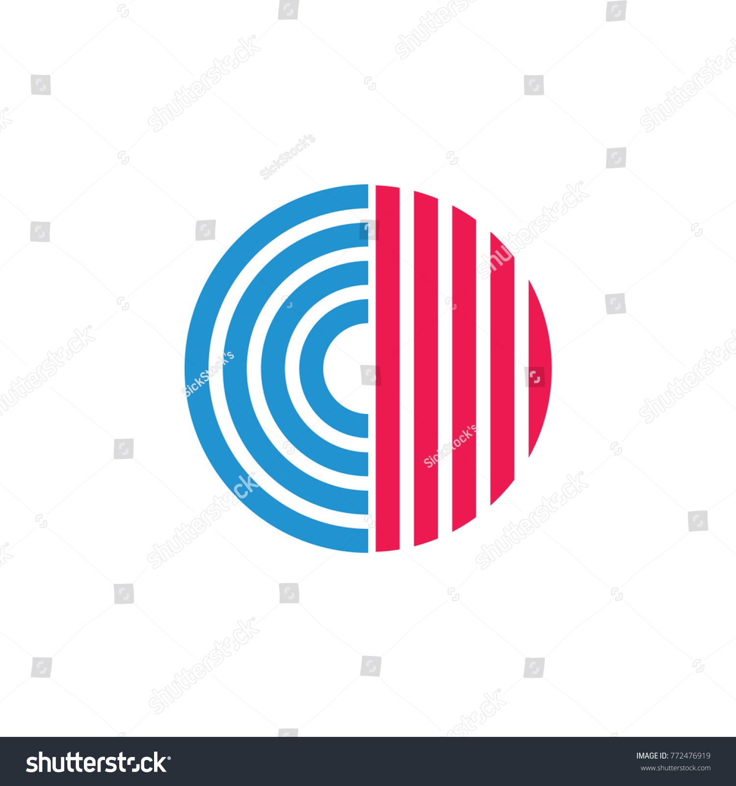 Letters Cd Stripes Circle Logo Vector Stock Vector (Royalty Free ...