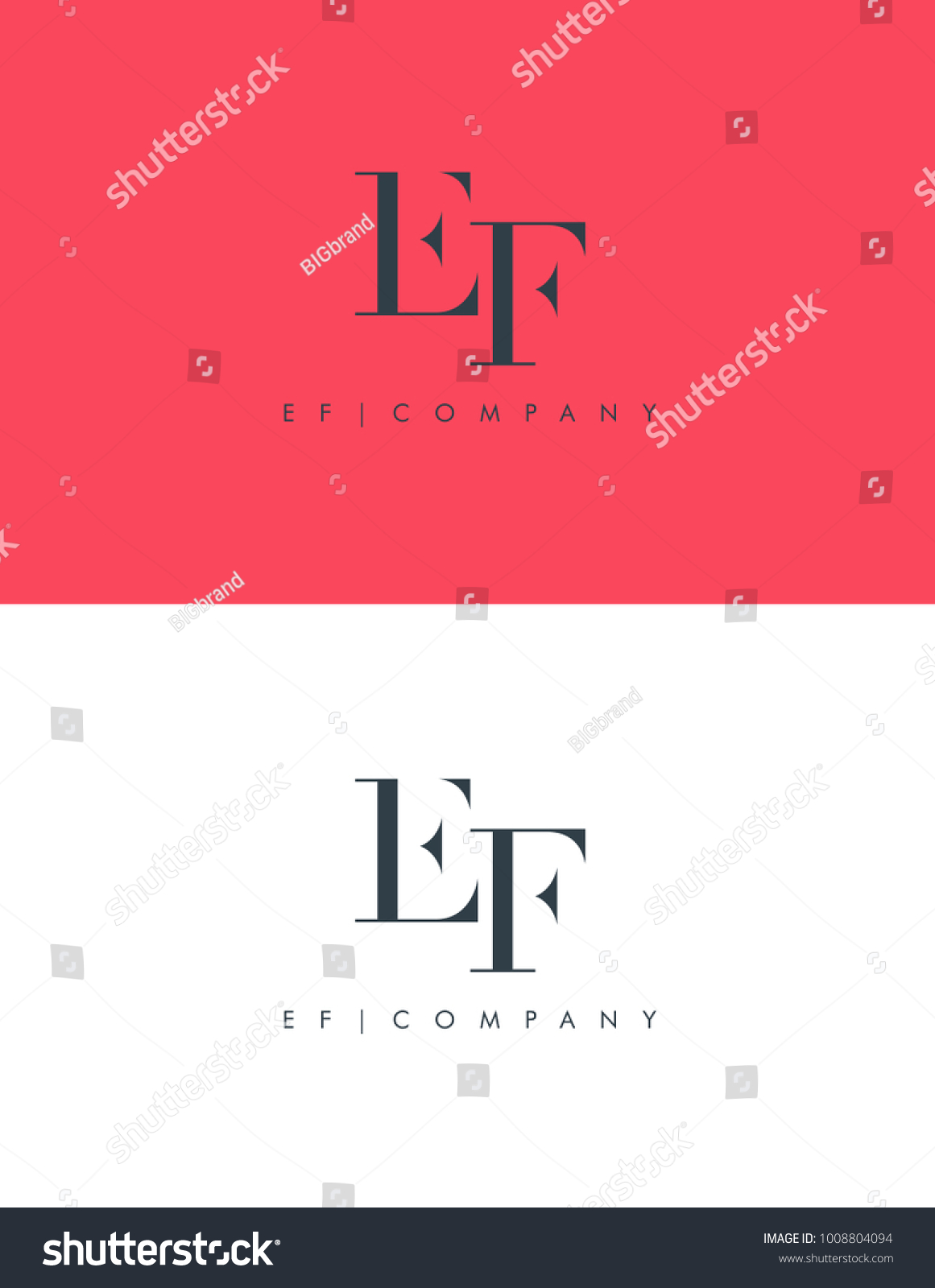 Letters E F E F Joint Stock Vector (Royalty Free) 1008804094 | Shutterstock