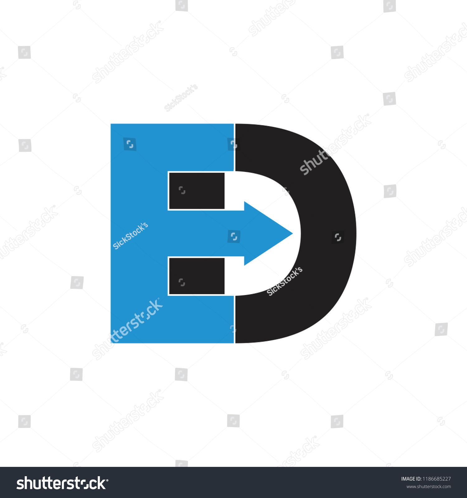 Letters Ed Linked Arrows Logo Vector Stock Vector (Royalty Free) 1186685227