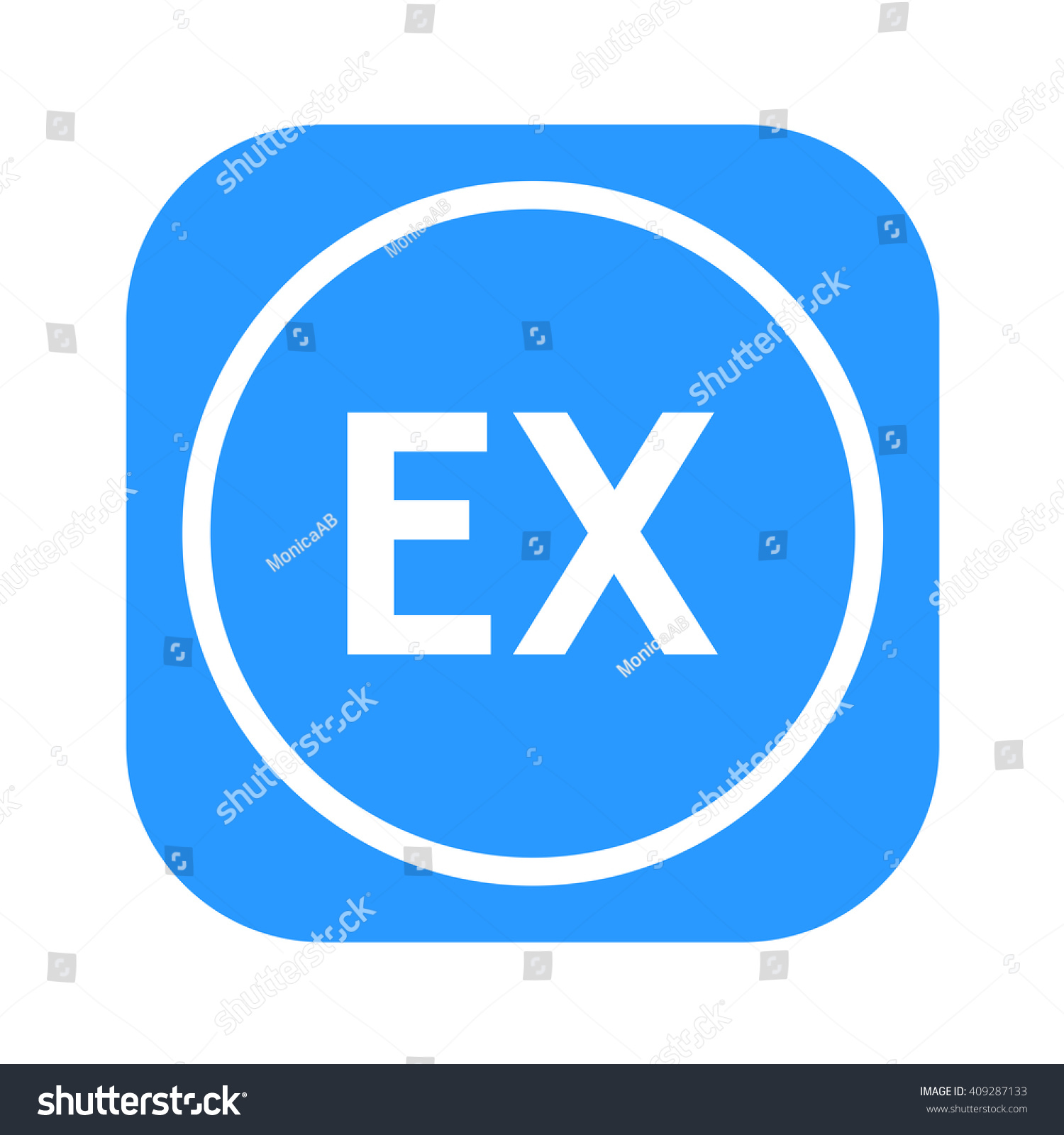 Letters Ex Rounded Square Shape Icon Stock Vector (Royalty Free ...