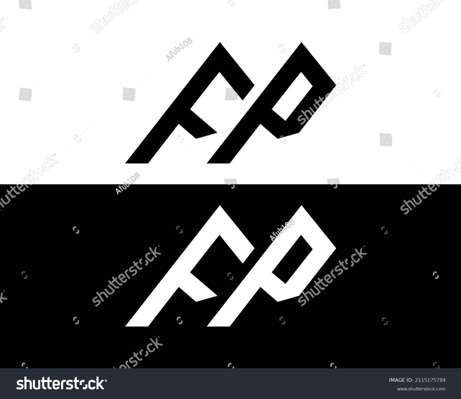 Letters Fp Monogram Logo Design Vector Stock Vector (Royalty Free ...