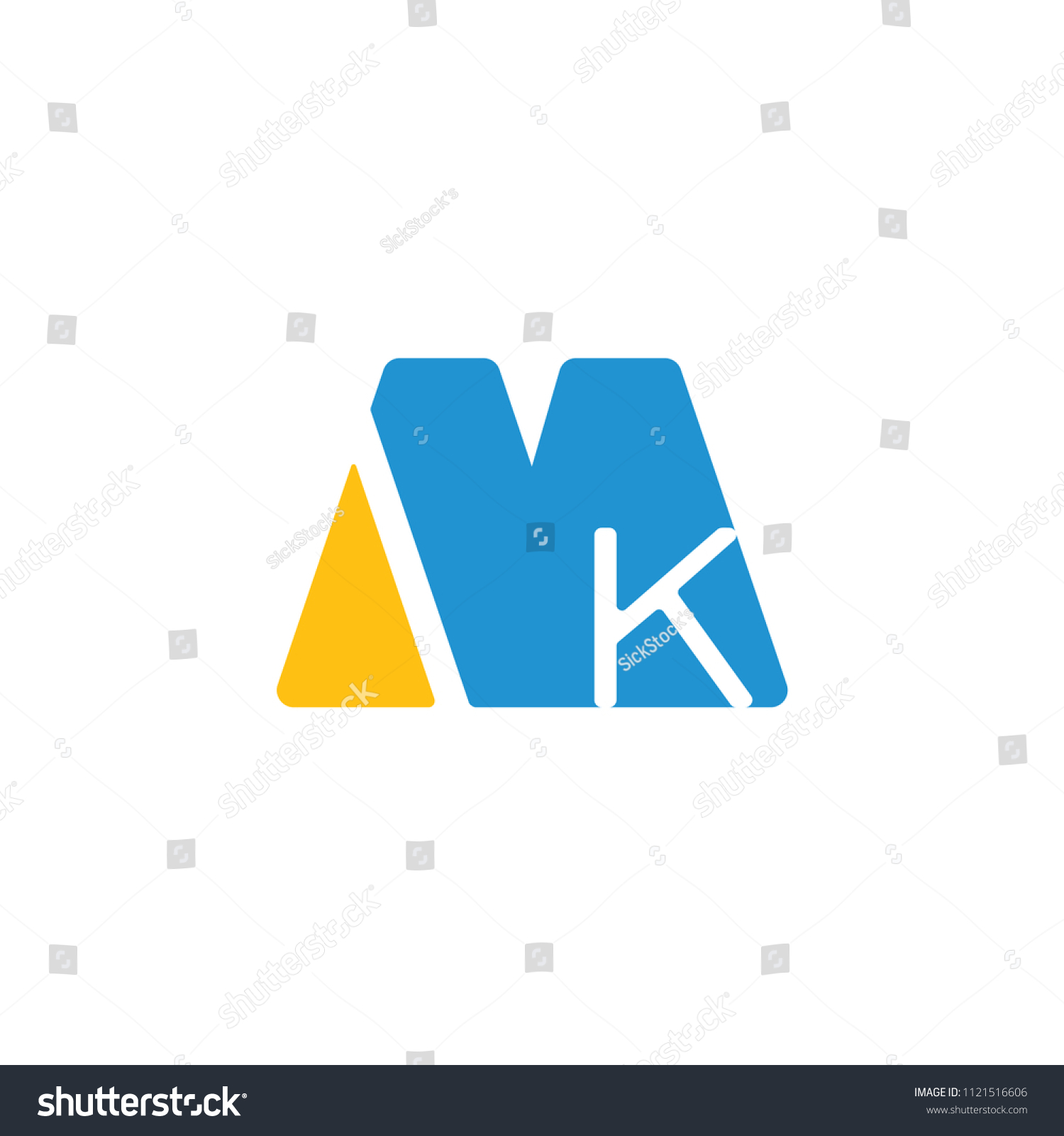 Letters Mk Simple Geometric Logo Vector Stock Vector (Royalty Free ...