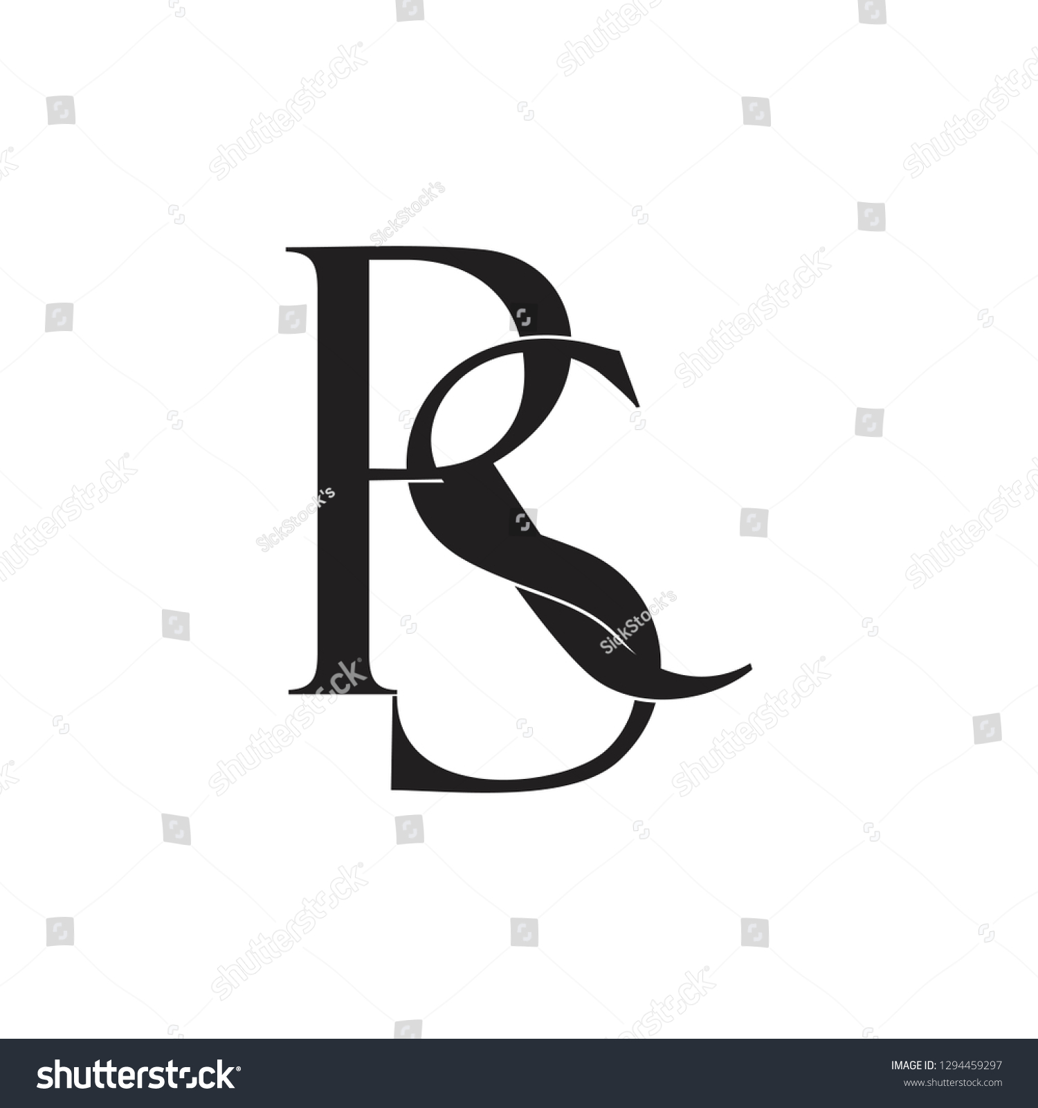 Vektor Stok Letters Rs Simple Linked Logo Vector (Tanpa Royalti ...