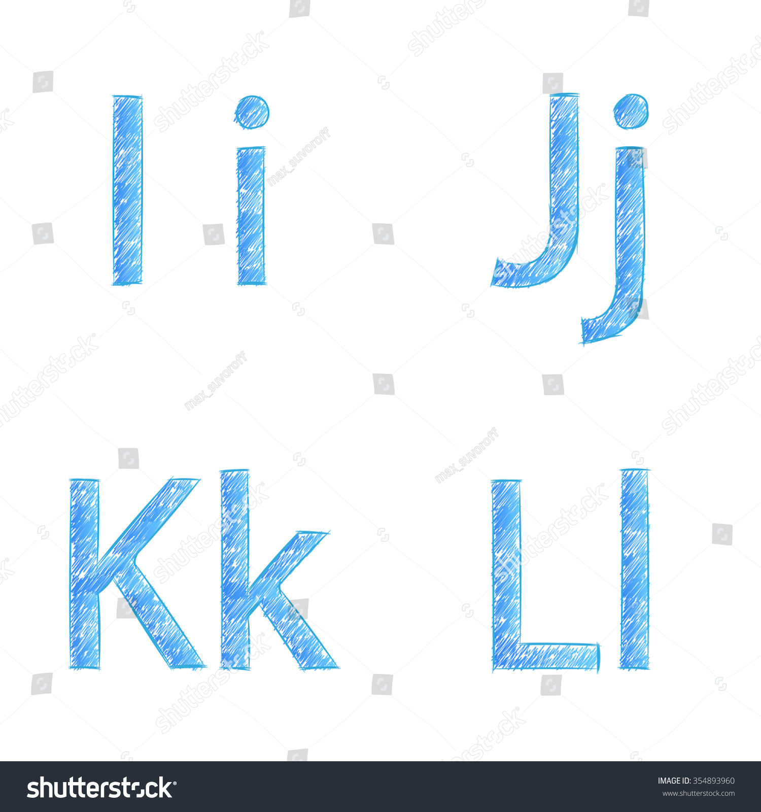 Letters Sketch Set Stock Vector 354893960 - Shutterstock