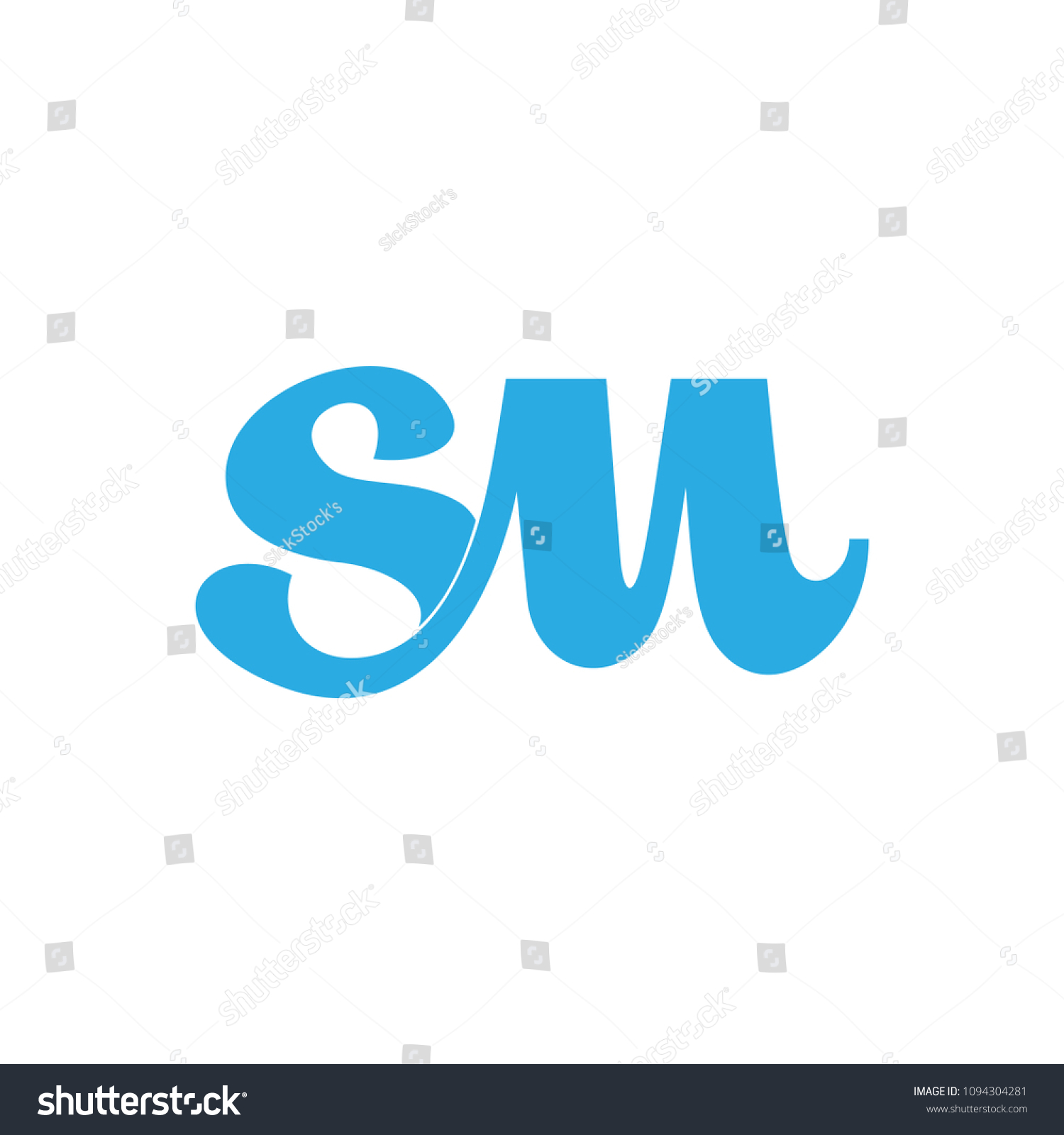 Letters Sm Linked Wavy Design Logo Stock Vector (Royalty Free) 1094304281