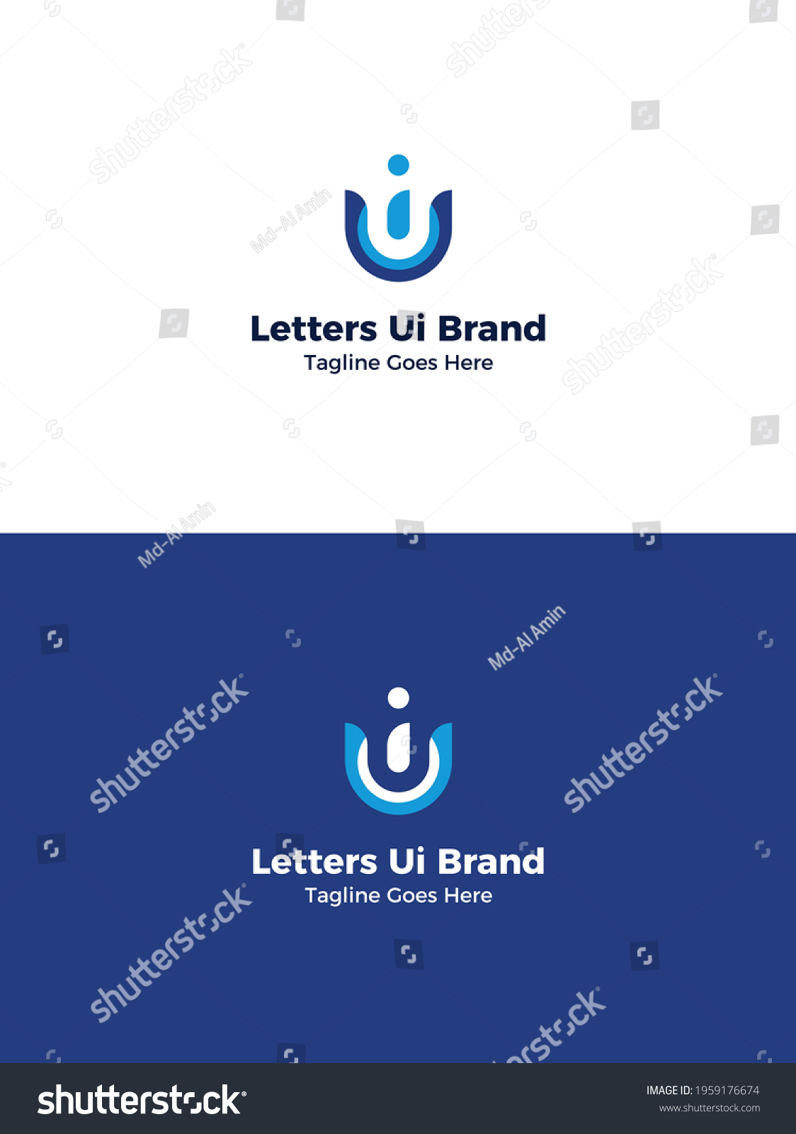 Letters Ui Logo Design Vector Template Stock Vector (Royalty Free ...