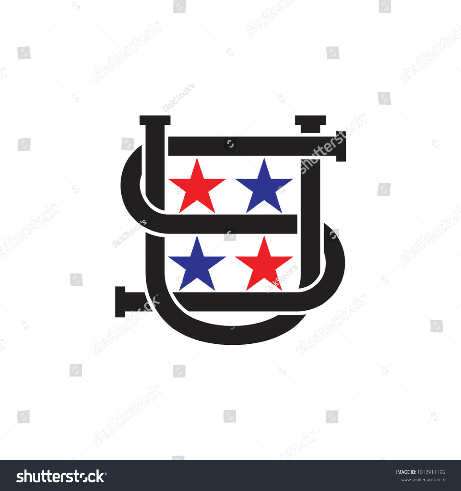 Letters Us Stars Linked Logo Vector Stock Vector (Royalty Free ...