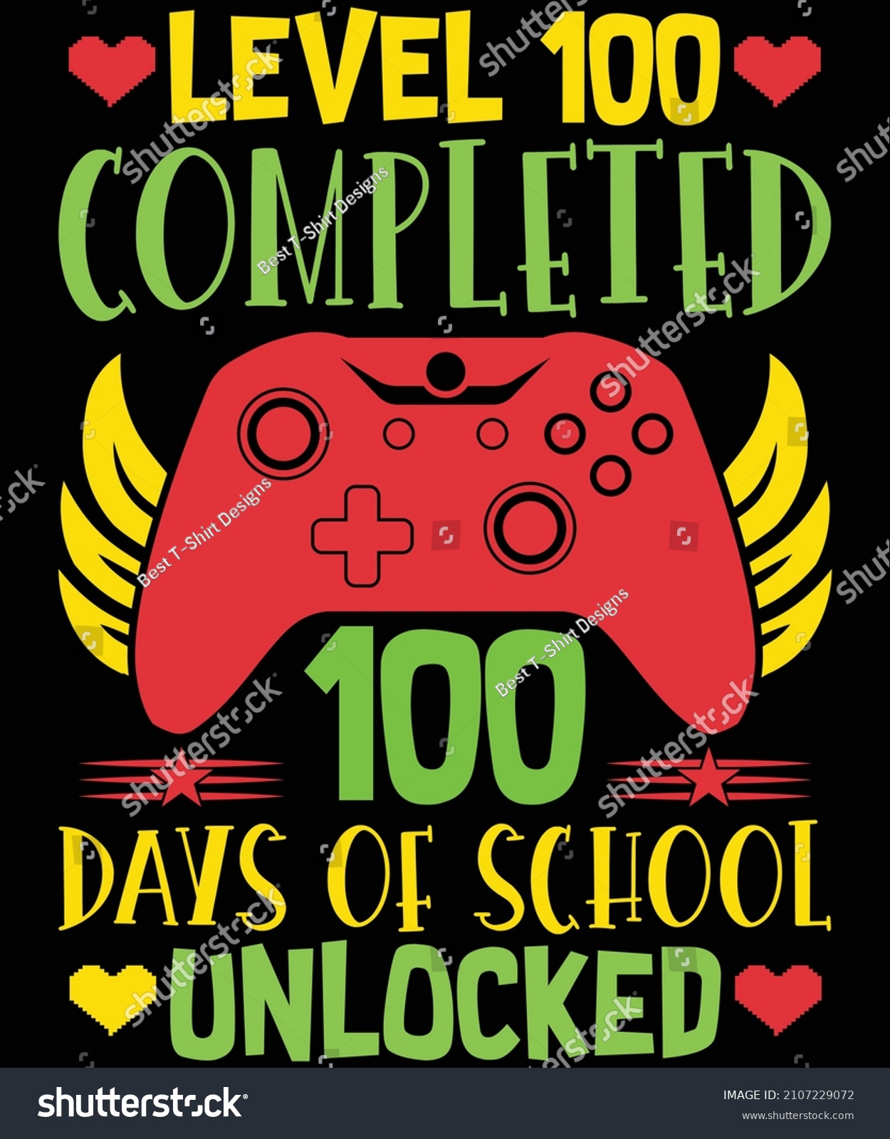 Level 100 Completed 100 Days School Stock Vector (Royalty Free) 2107229072