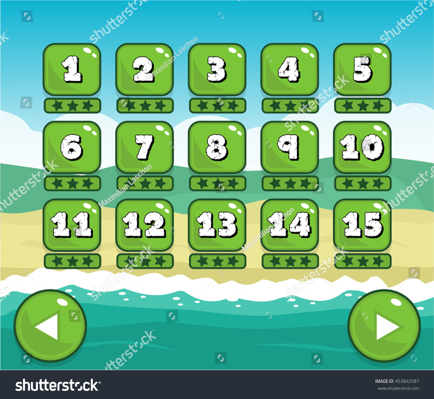 Level Select Game Ui Asset Parallax Stock Vector (Royalty Free) 453842587