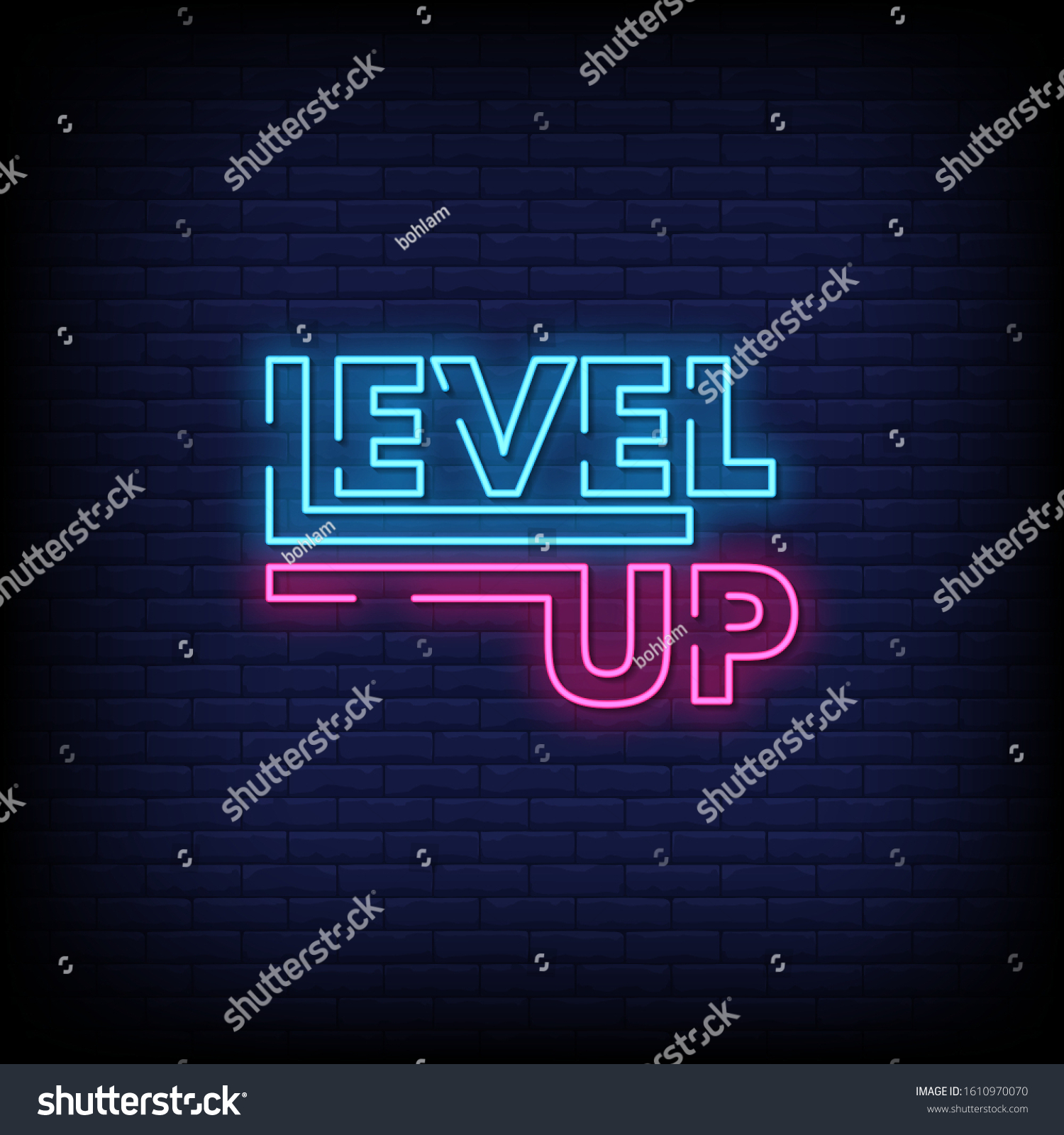 Level Neon Signs Style Text Vector Stock Vector (Royalty Free ...