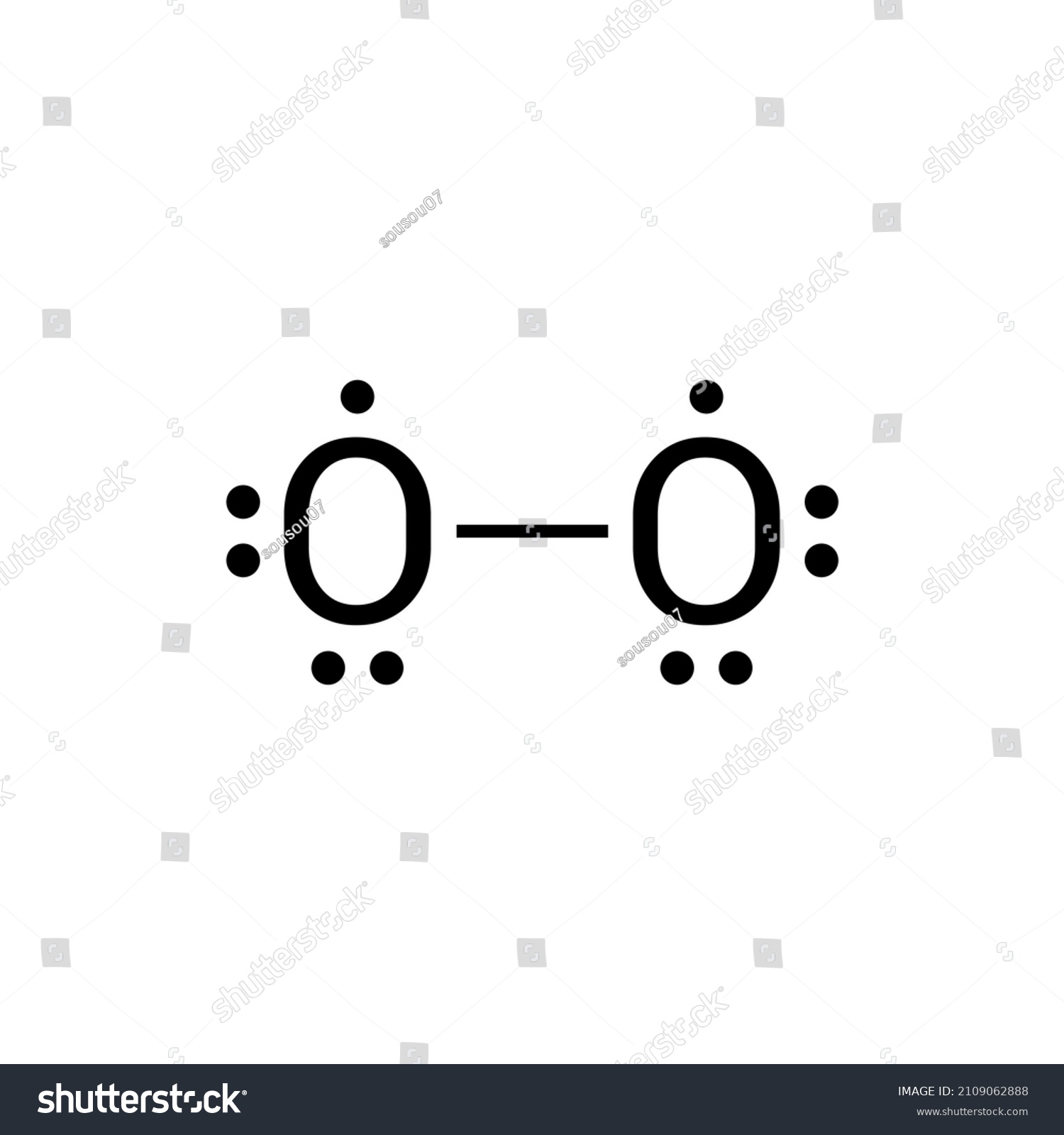 Lewis Structure Og O2 On White Stock Vector (Royalty Free) 2109062888