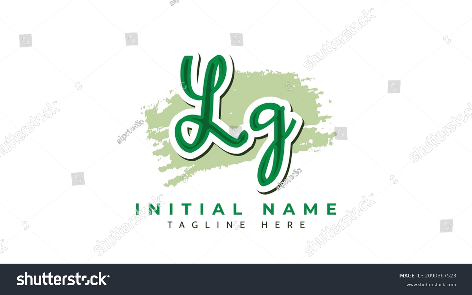 Lg Initials Handwriting Logo Vector Stock Vector (Royalty Free) 2090367523