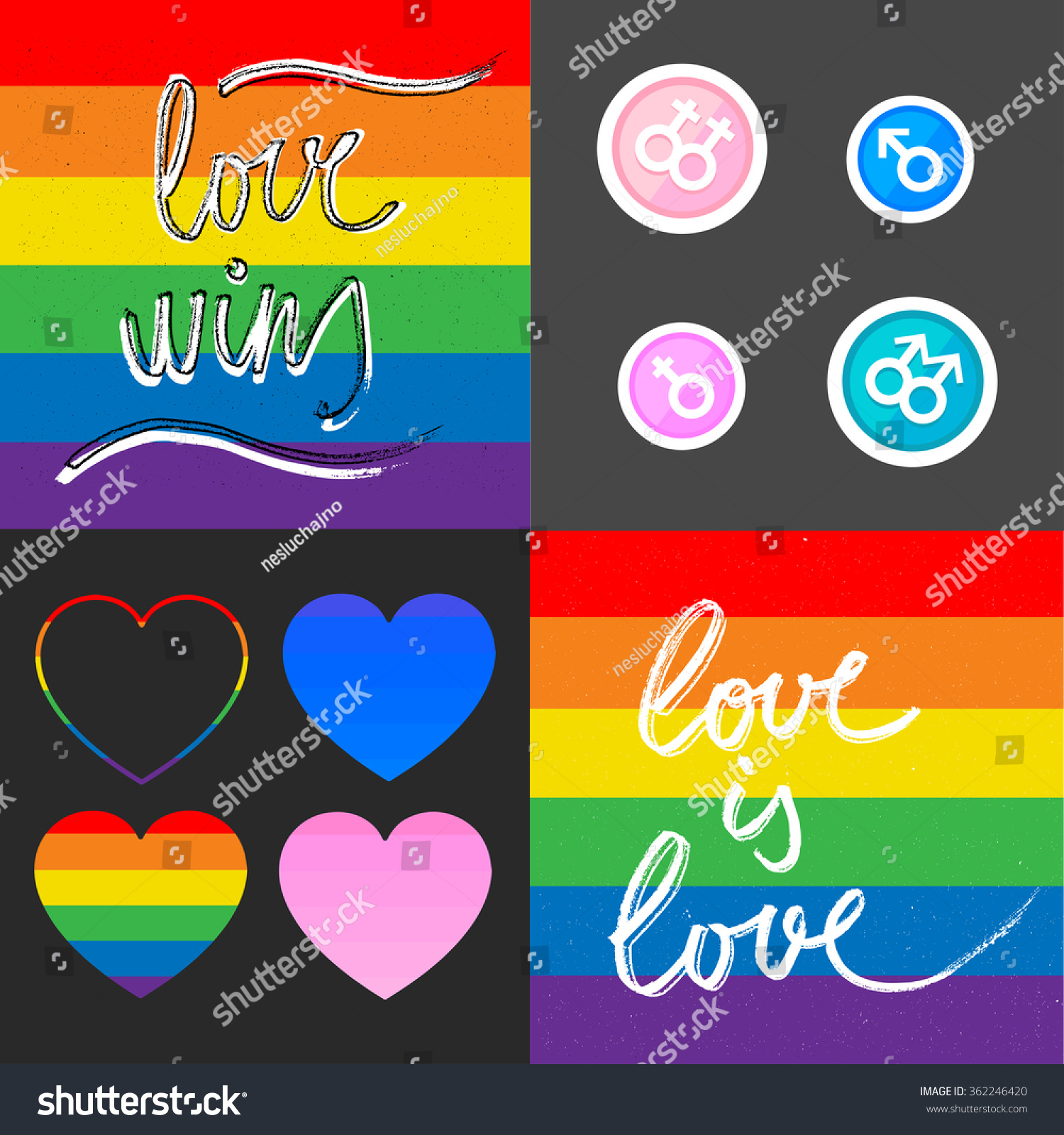 Lgbt Sign Vector Set Stock Vector (Royalty Free) 362246420