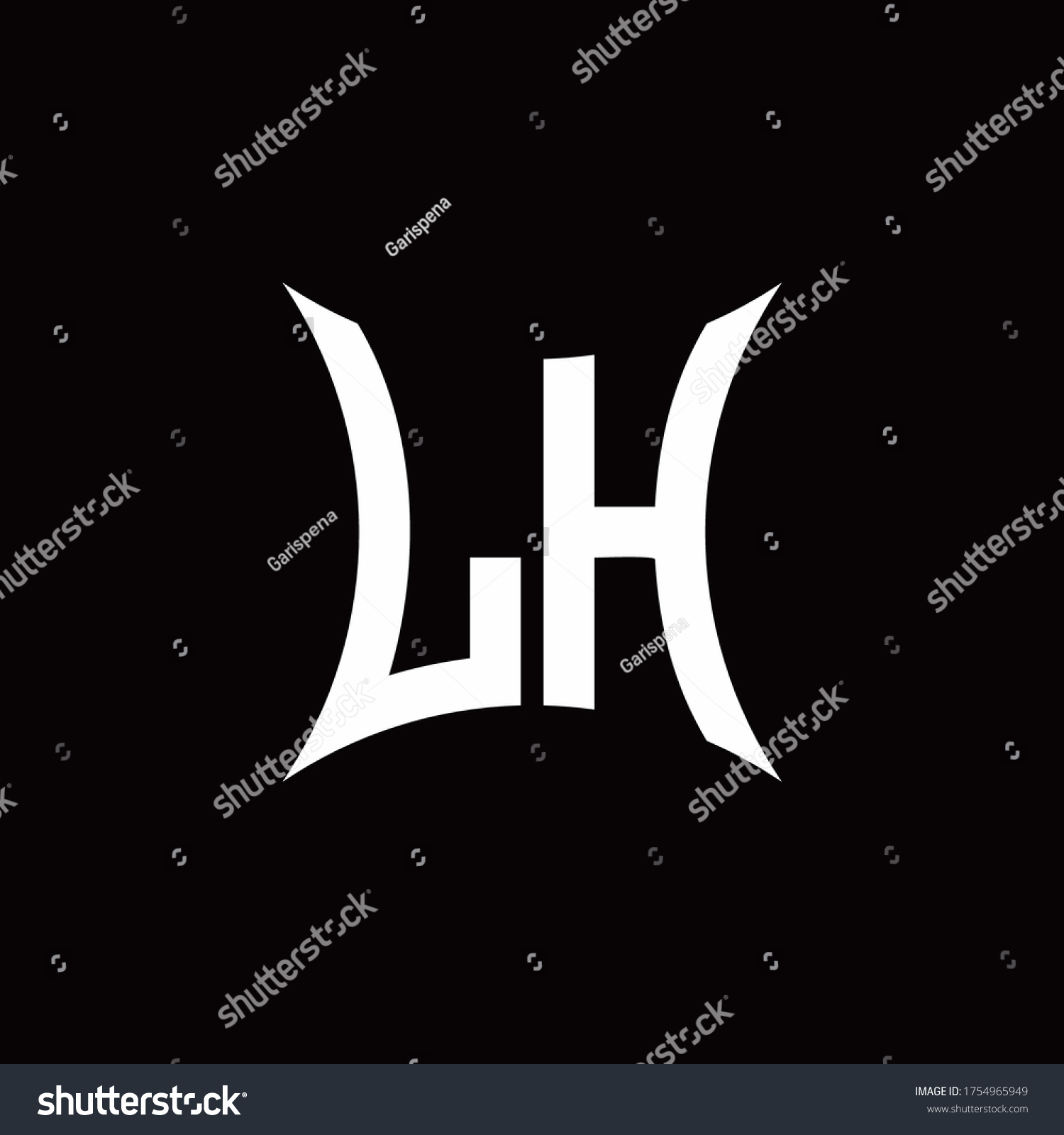 Lh Monogram Logo Sharped Shape Design Stock Vector (Royalty Free ...