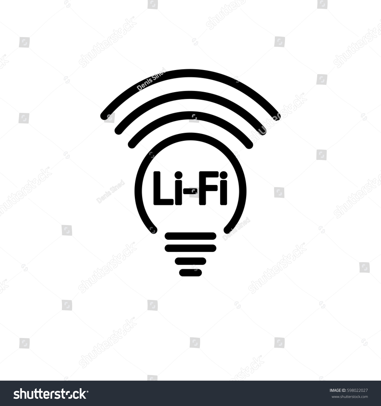 Lifi Icon Flat Design Template Vector Stock Vector (Royalty Free) 598022027