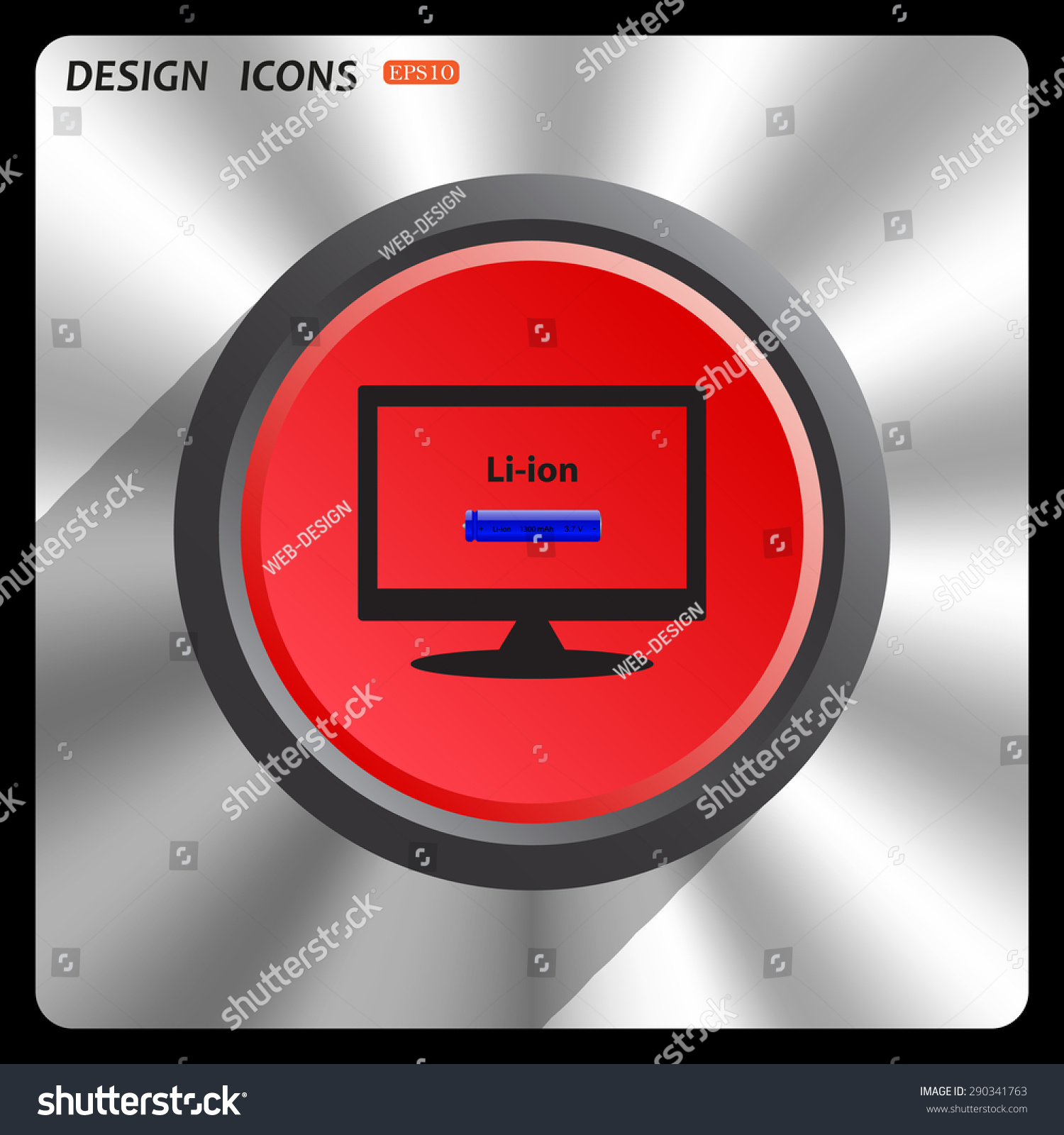 Liion Battery Icon Vector Design Stock Vector (Royalty Free) 290341763 ...