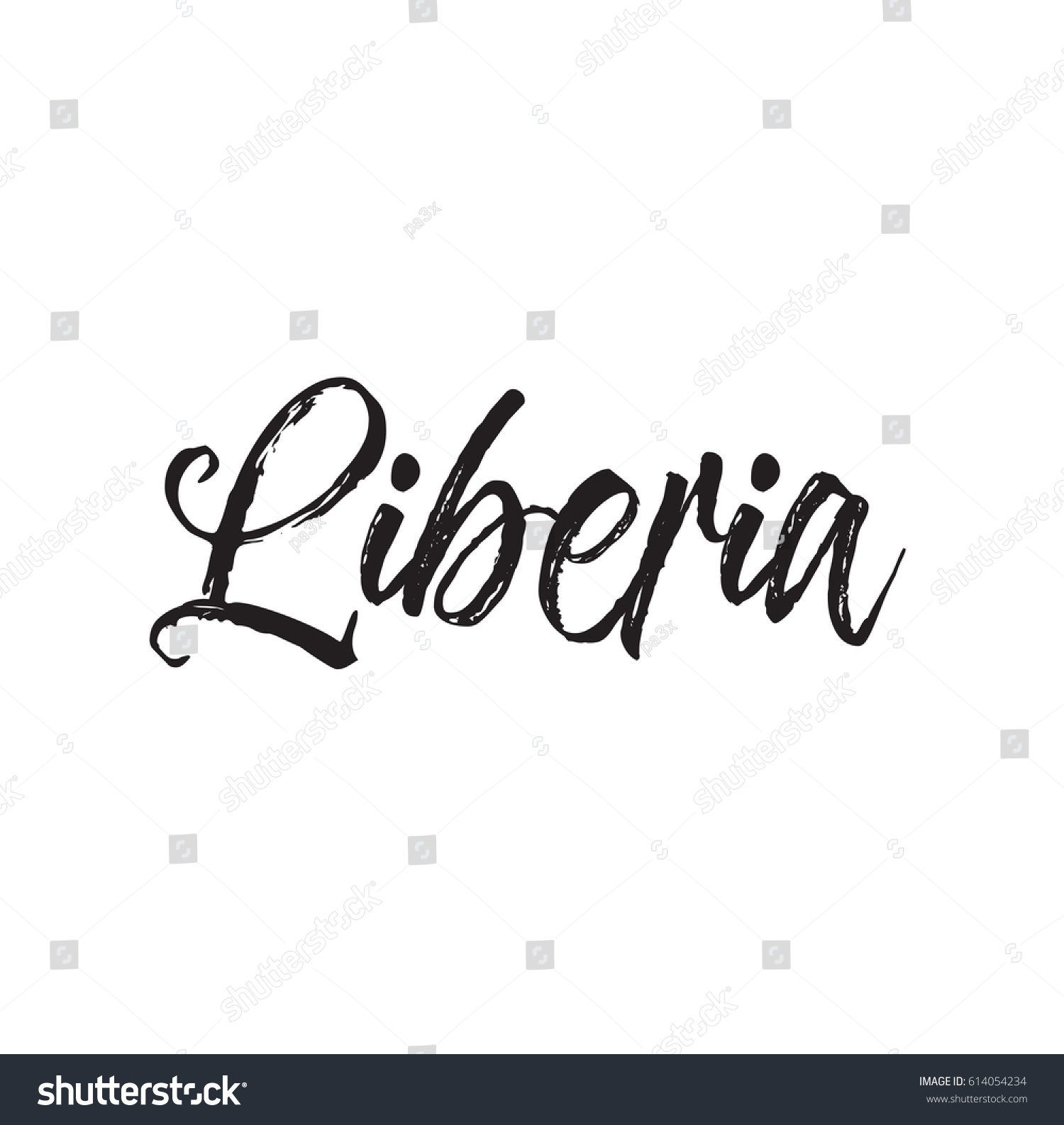 Liberia Text Design Vector Calligraphy Typography: เวกเตอร์สต็อก (ปลอด ...
