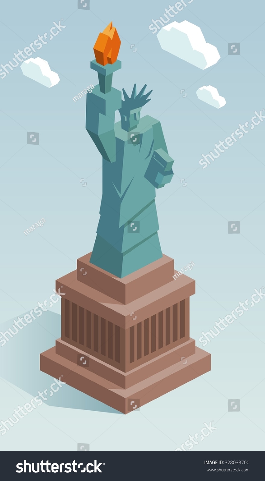 Liberty Statue Isometric Vector Stock Vector (Royalty Free) 328033700 ...