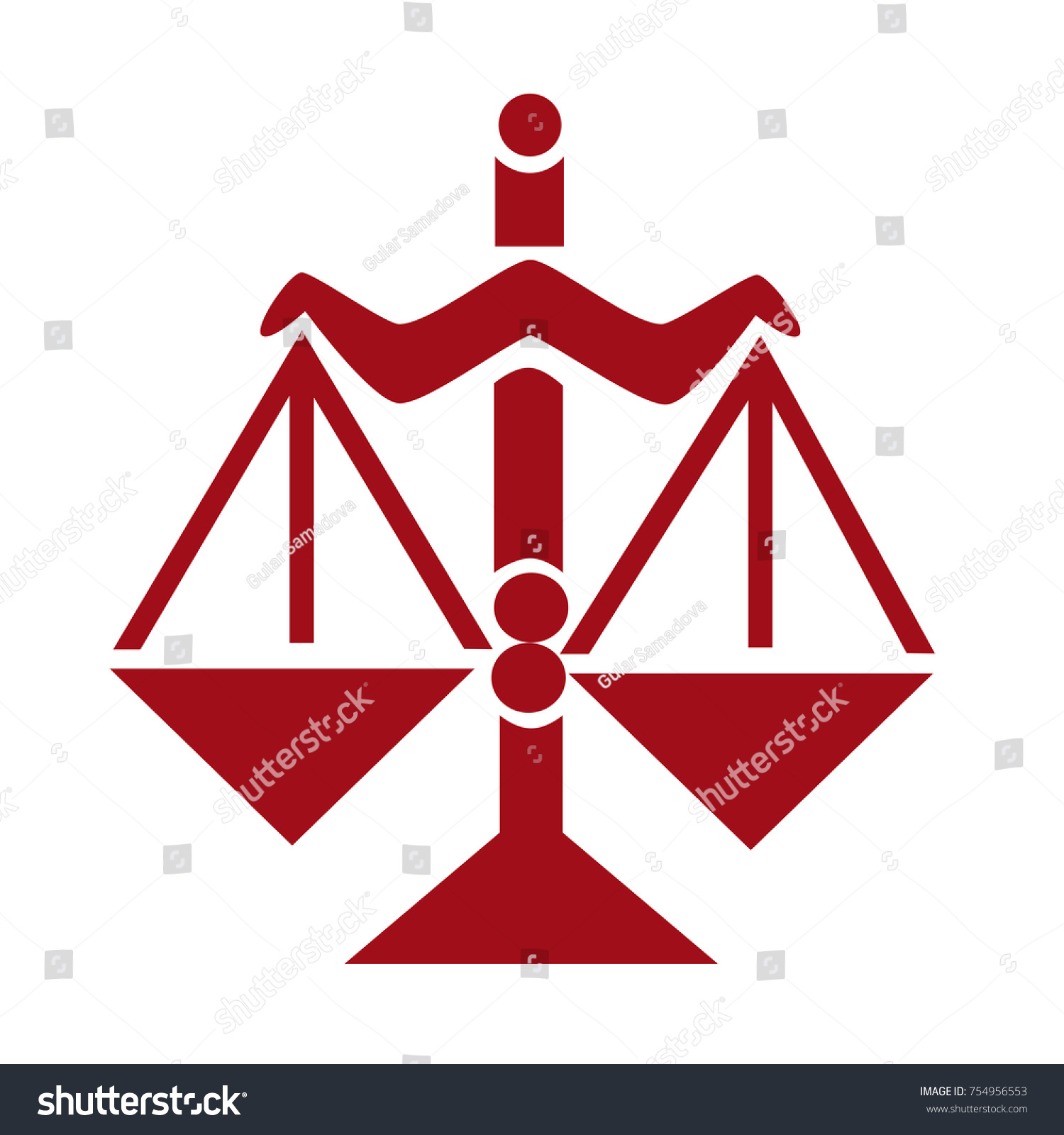 Libra Balanced Scale Symbol Stock Vector (Royalty Free) 754956553