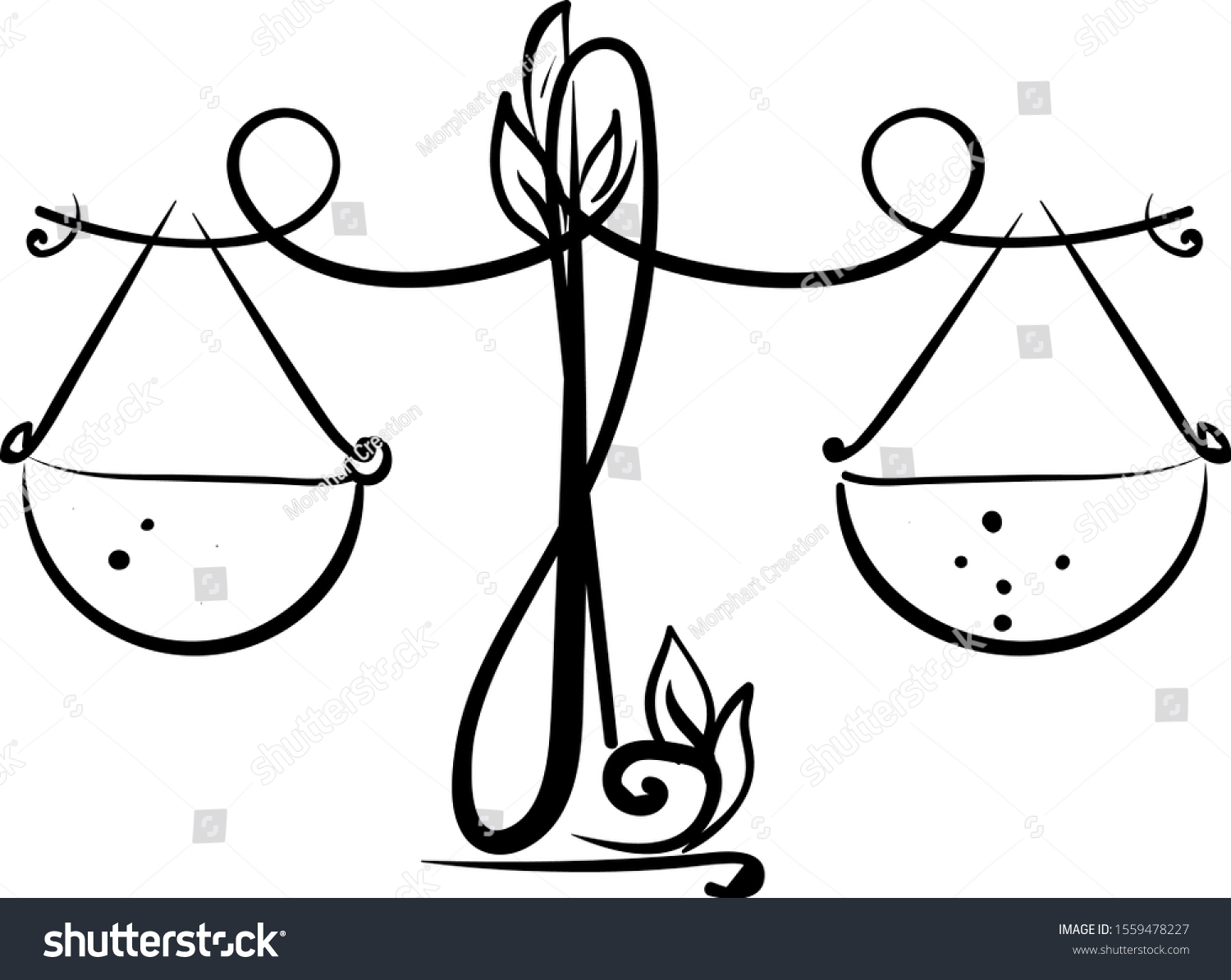 Libra Drawing Illustration Vector On White Stock Vector (Royalty Free ...