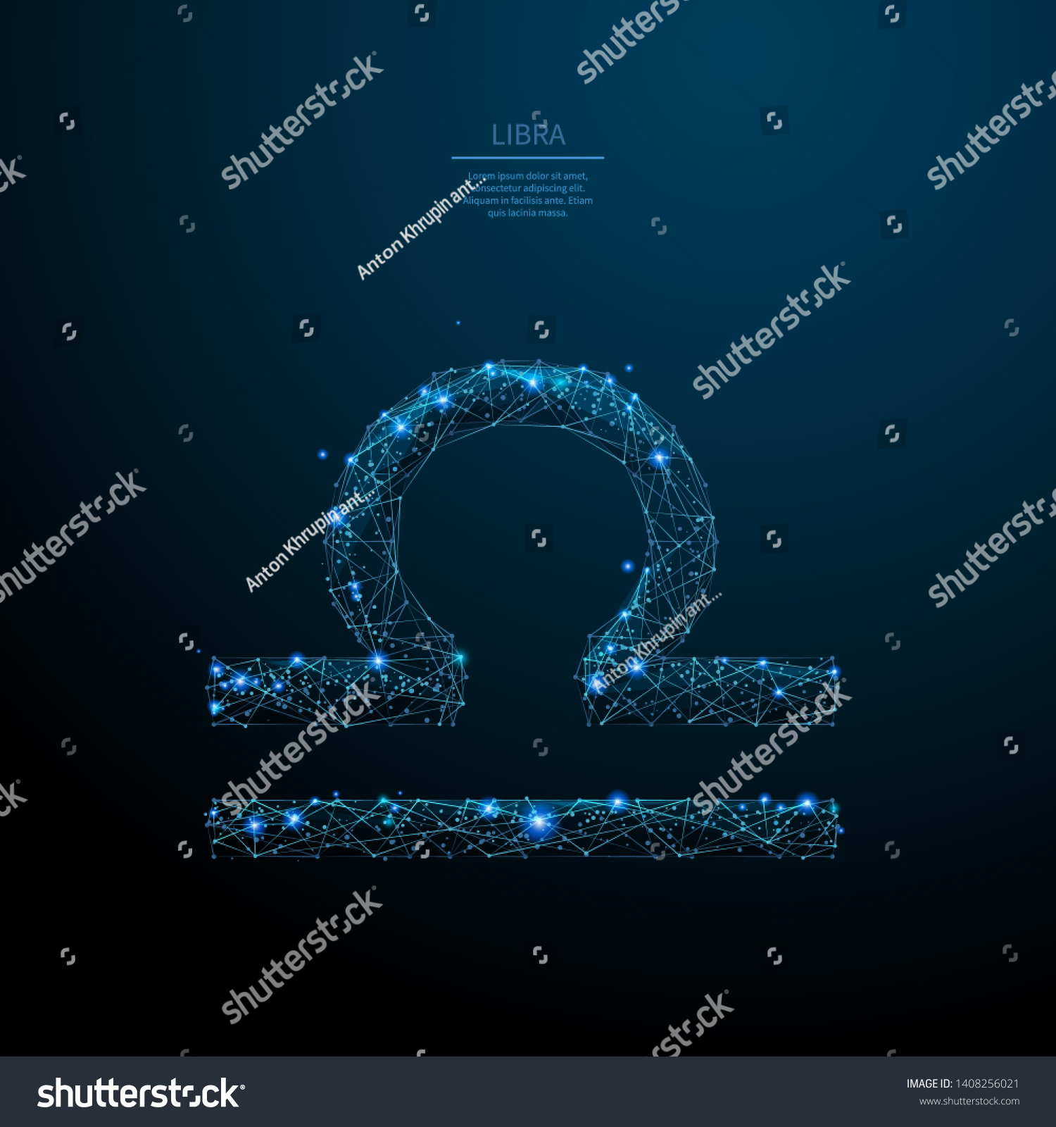 Libra Sign Low Poly Wireframe Poster Stock Vector (Royalty Free) 1408256021