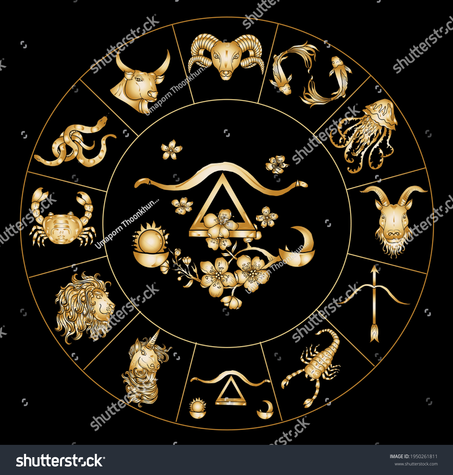 Libra Vector Astrology Designhoroscope Circle Signs Stock Vector