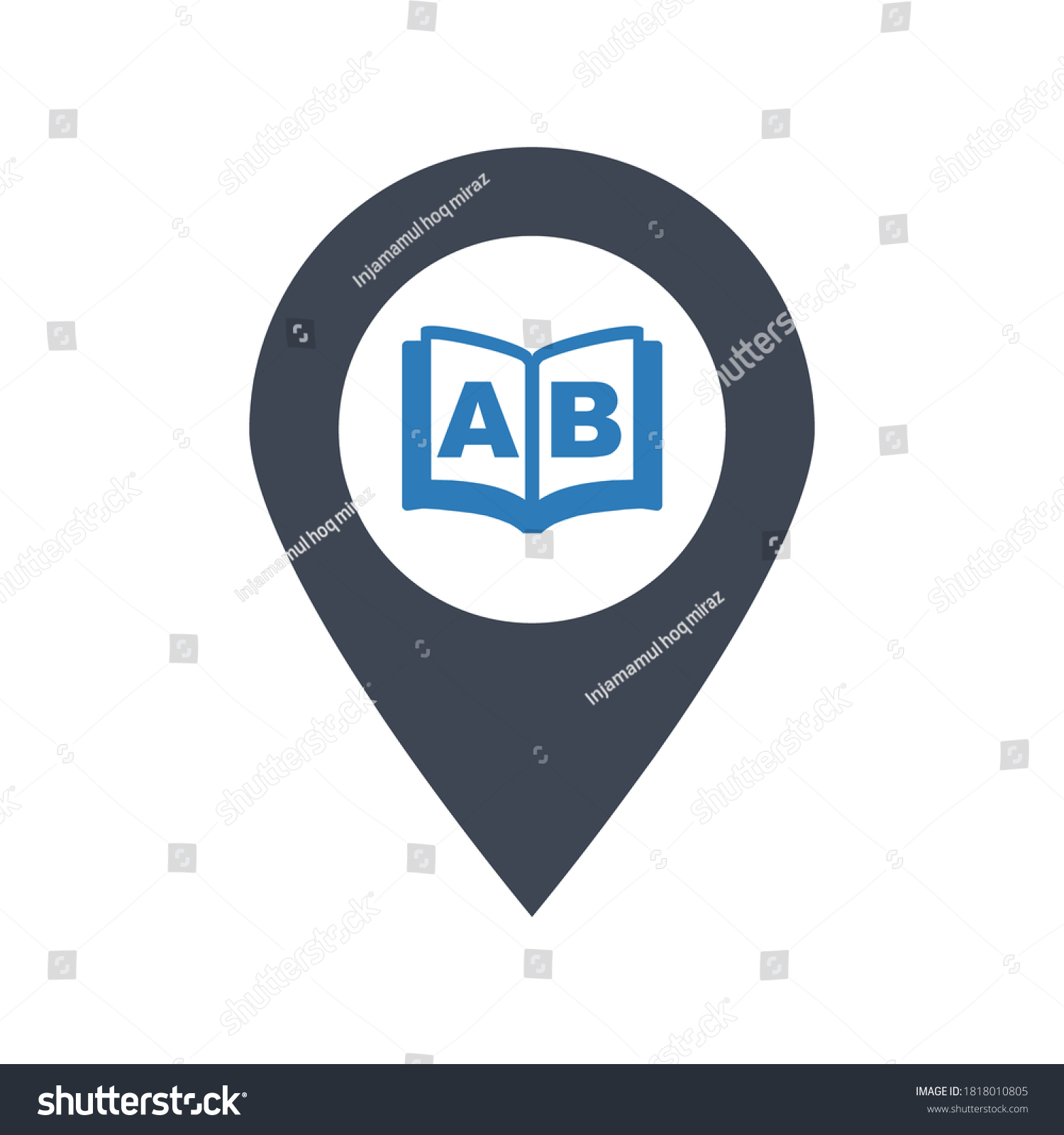 Library Location Iconmapbook Vector Illustration Stock Vector (Royalty ...